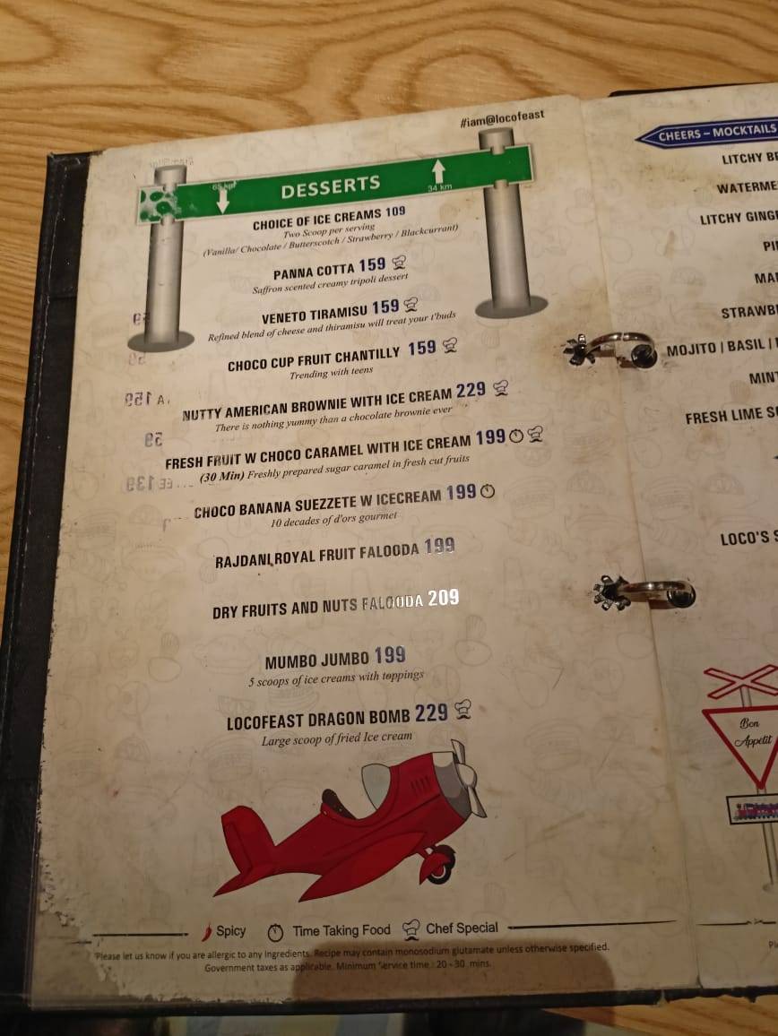 Menu at LOCOFEAST - Theme Restaurant, Chennai, 15A