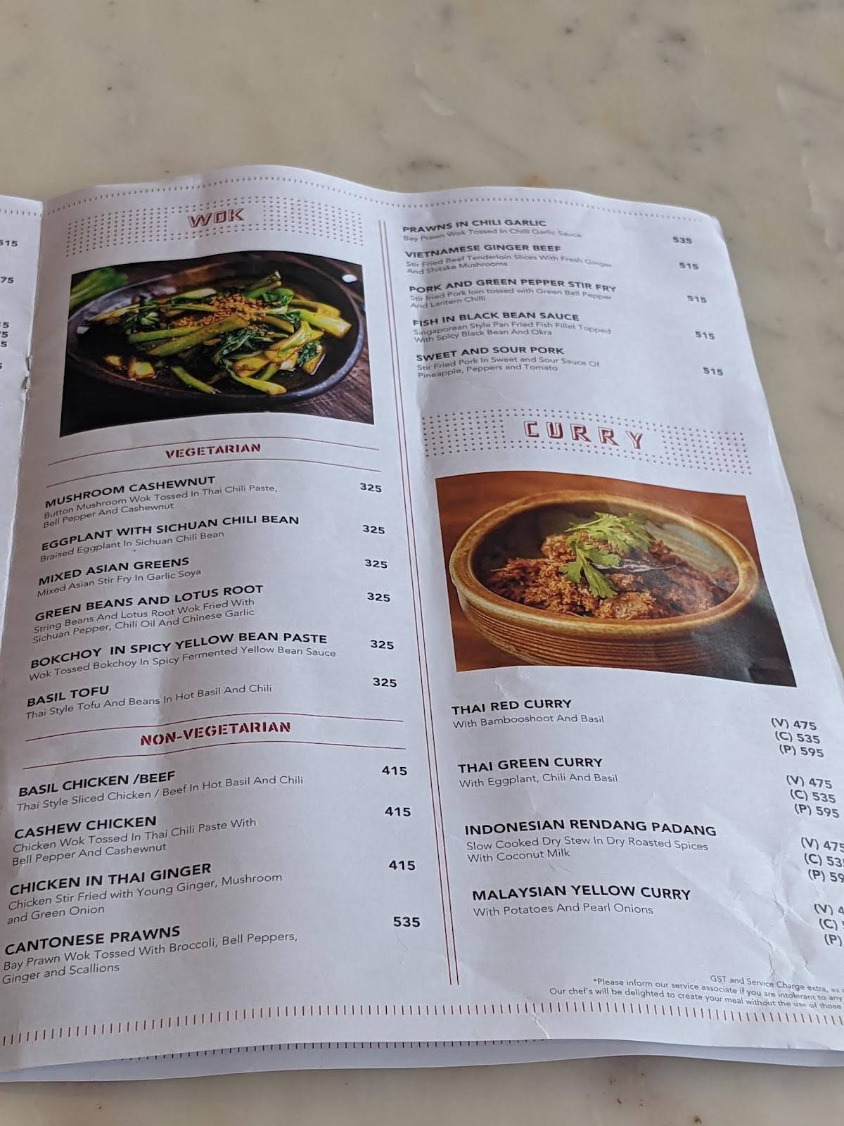 Menu at Little Soi, Chennai