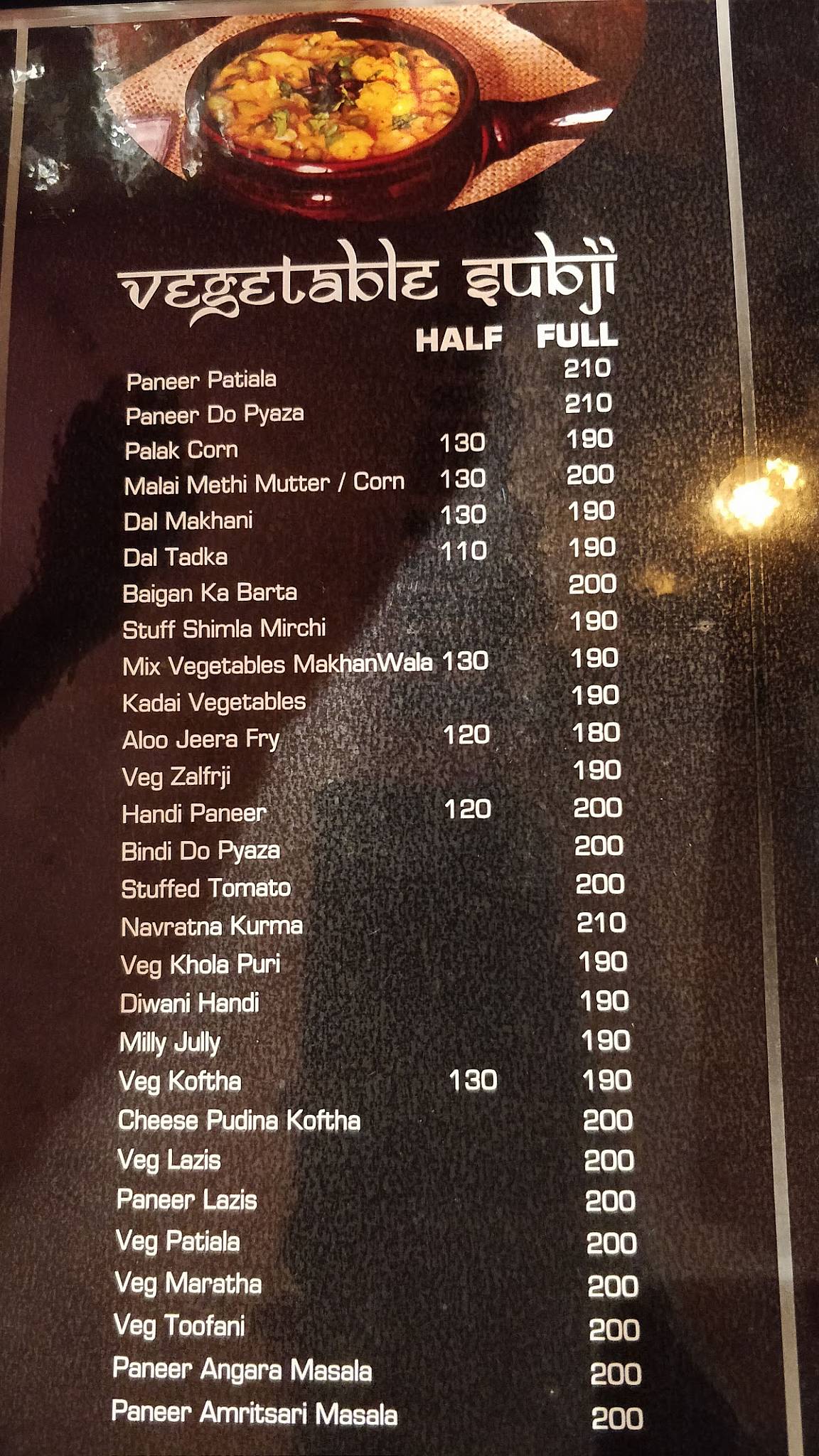 Menu at Shyam's Bombay Halwa house sowcarpet, Chennai