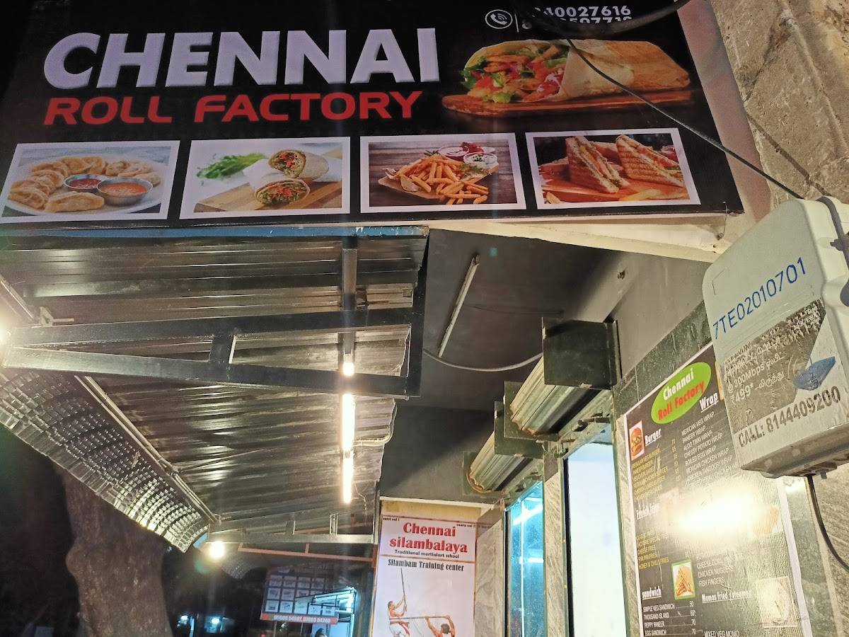 Menu at Chennai Roll Factory, Krishnagiri
