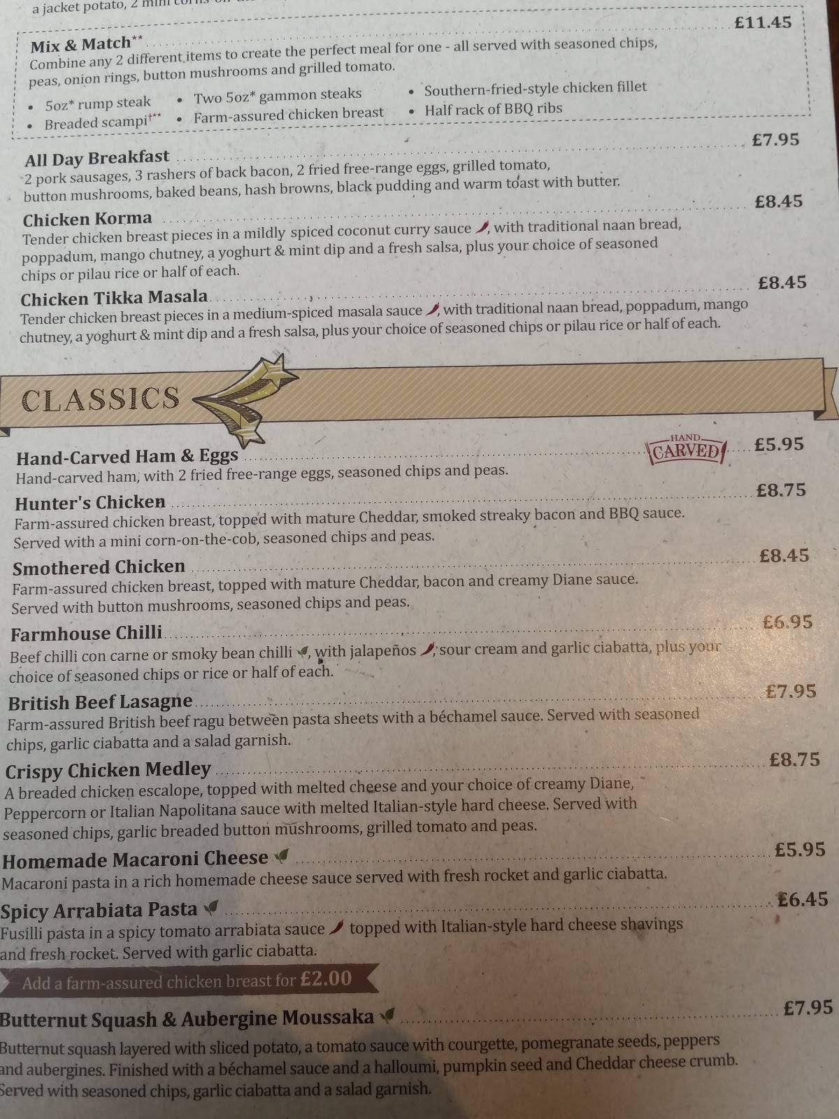 Menu at Cherry Tree Farm - Farmhouse Inns pub & bar, Derby