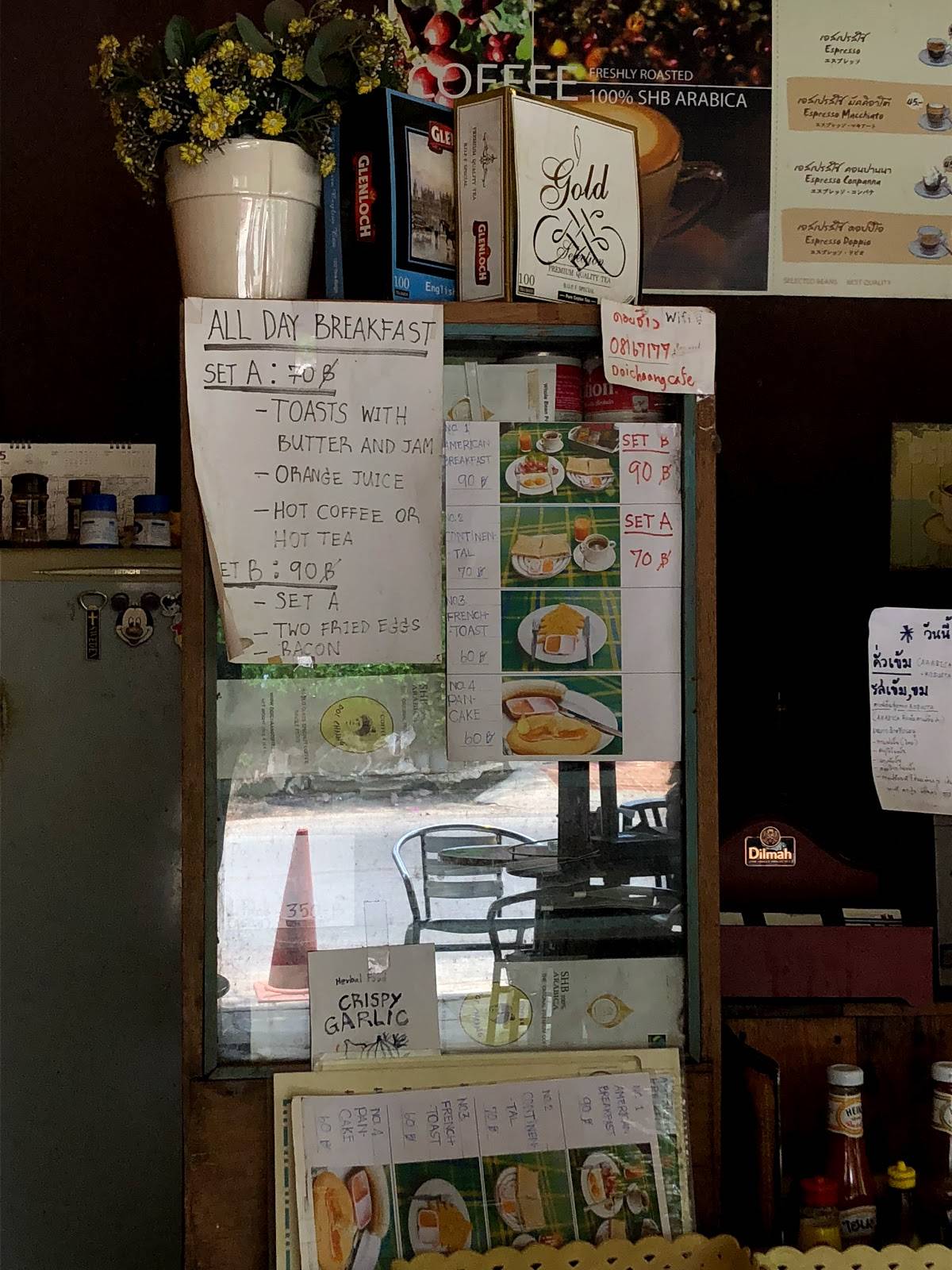 Menu at Doi Chaang Coffee cafe, Chiang Mai, 53 Kampangdin Rd