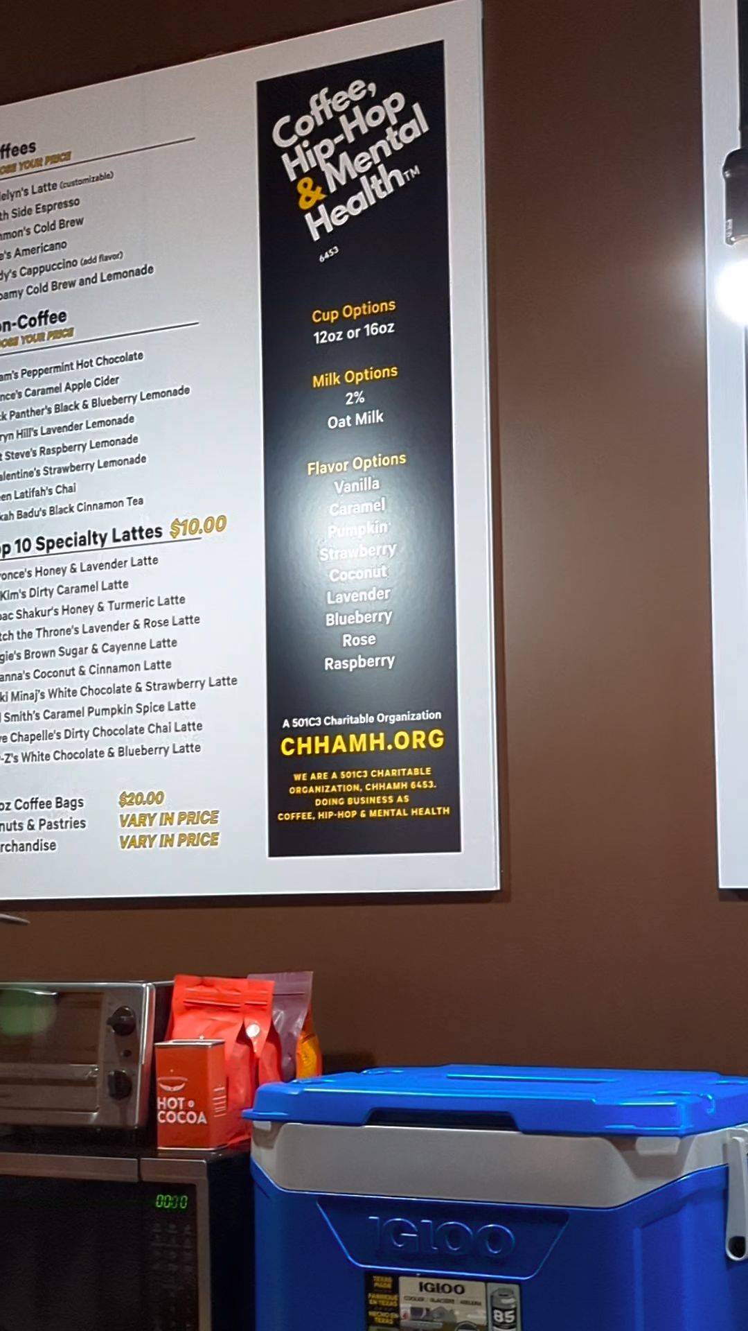 Menu at Normalize Therapy Cafe, Chicago