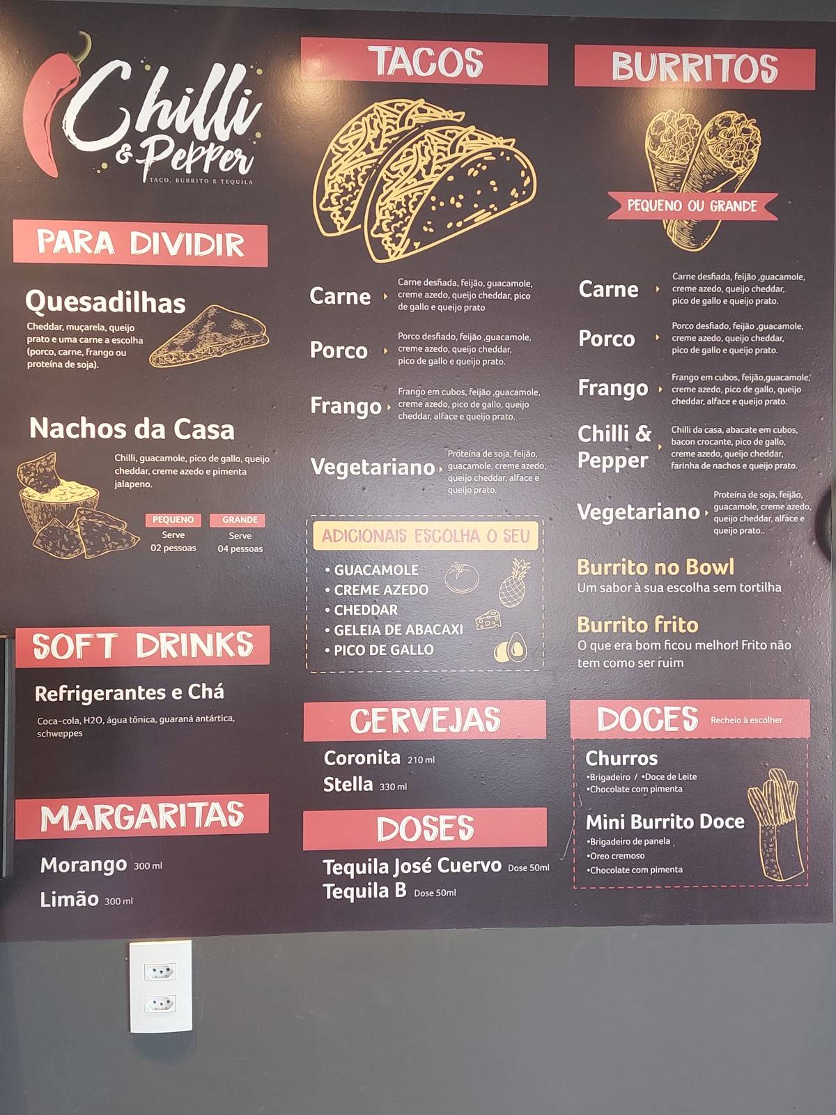 Menu at Chilli e Pepper restaurant, Valinhos, R. Italia