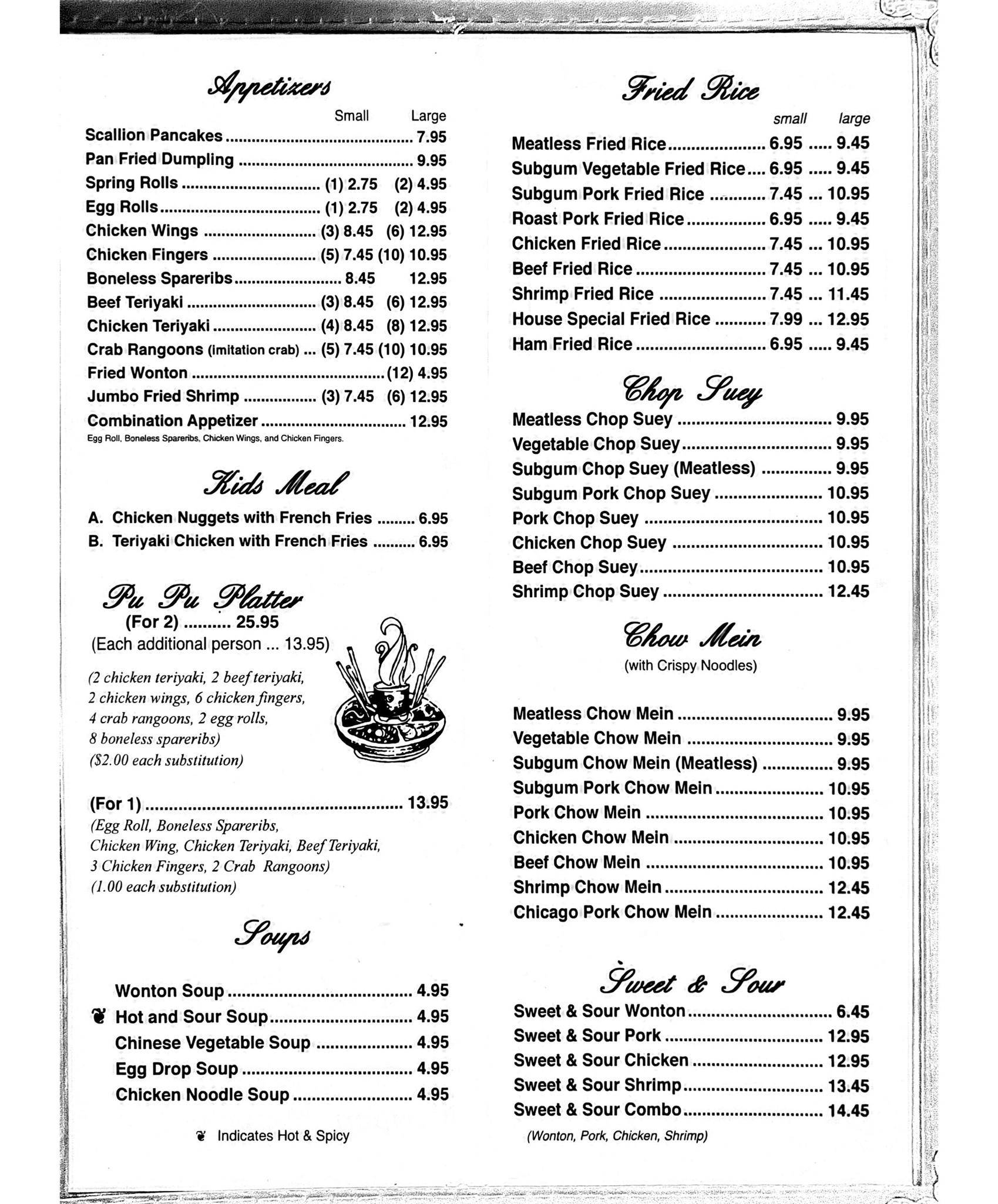 Menu at Chinaway restaurant, Newport, 42 N Main St