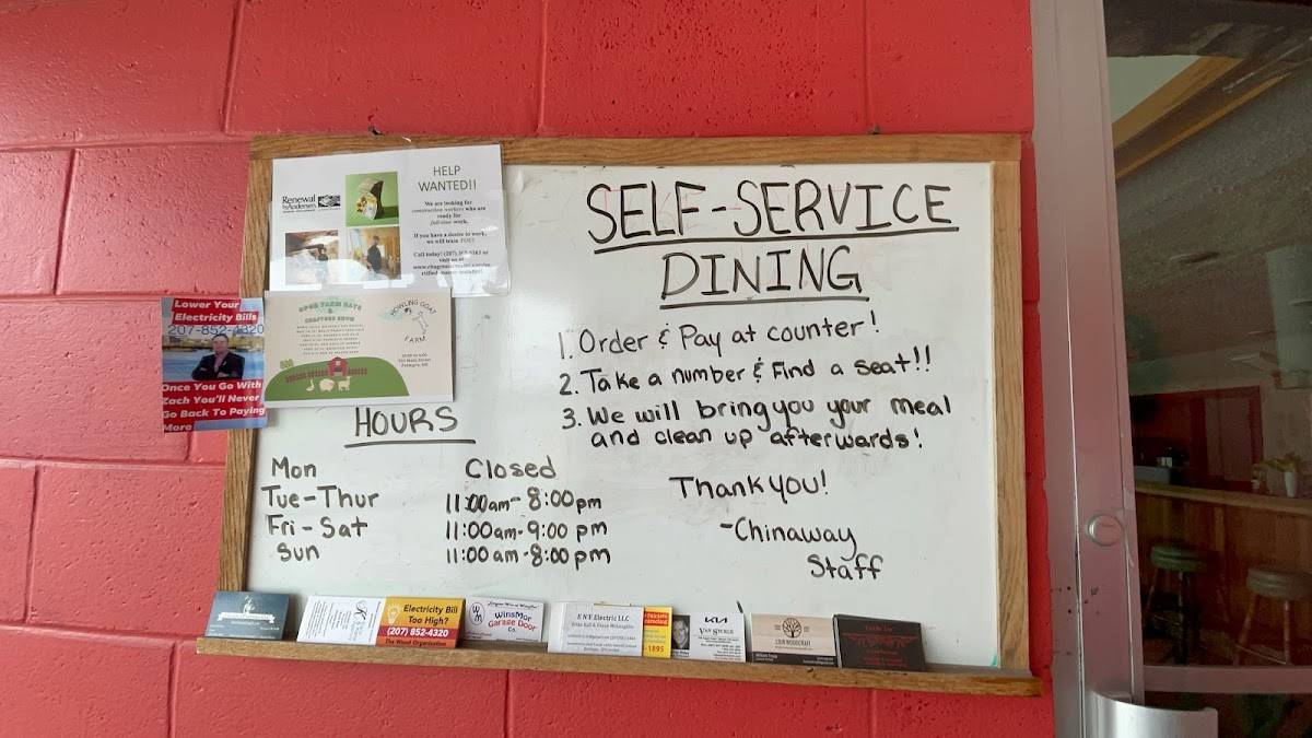 Menu at Chinaway restaurant, Newport, 42 N Main St