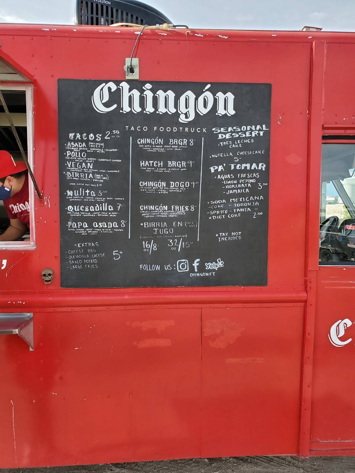 Carta del restaurante Chingon, El Paso, Eastlake Blvd