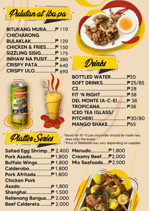 Menu at Chito's Restaurant & Cafe by Sideway Grill, Lipa