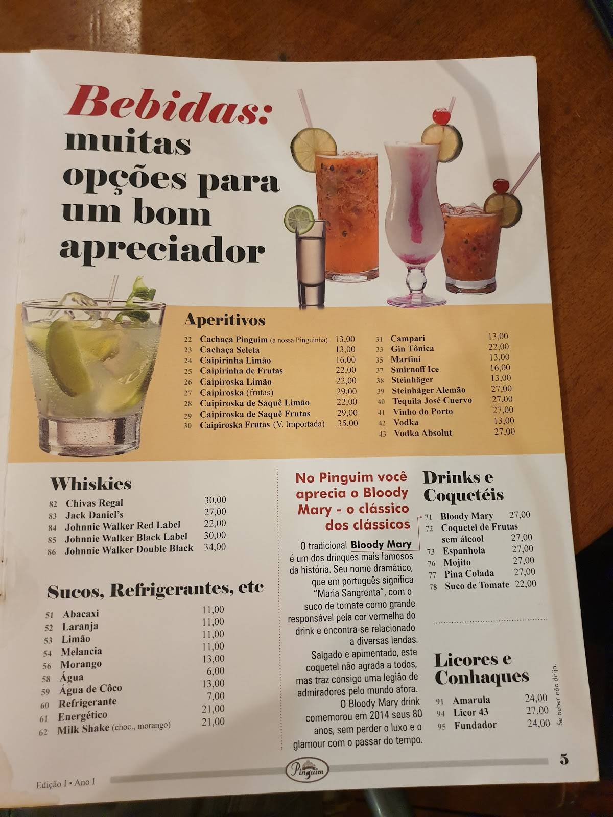 Menu em Choperia Pinguim pub & Bar, Ribeirão Preto, R. Gen. Osório