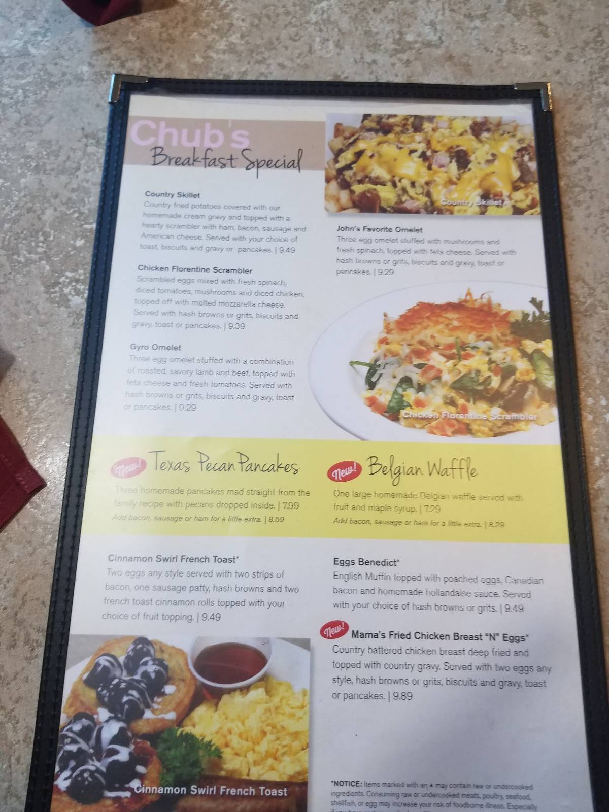 Menu at Chubby's Restaurant, Dallas, S Cockrell Hill Rd