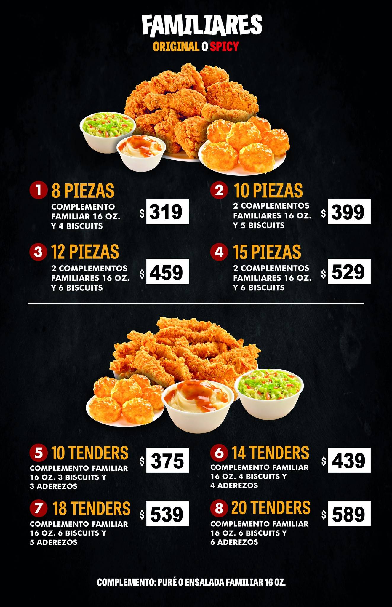 Carta del restaurante Church's Chicken, Monclova, San Miguel 400
