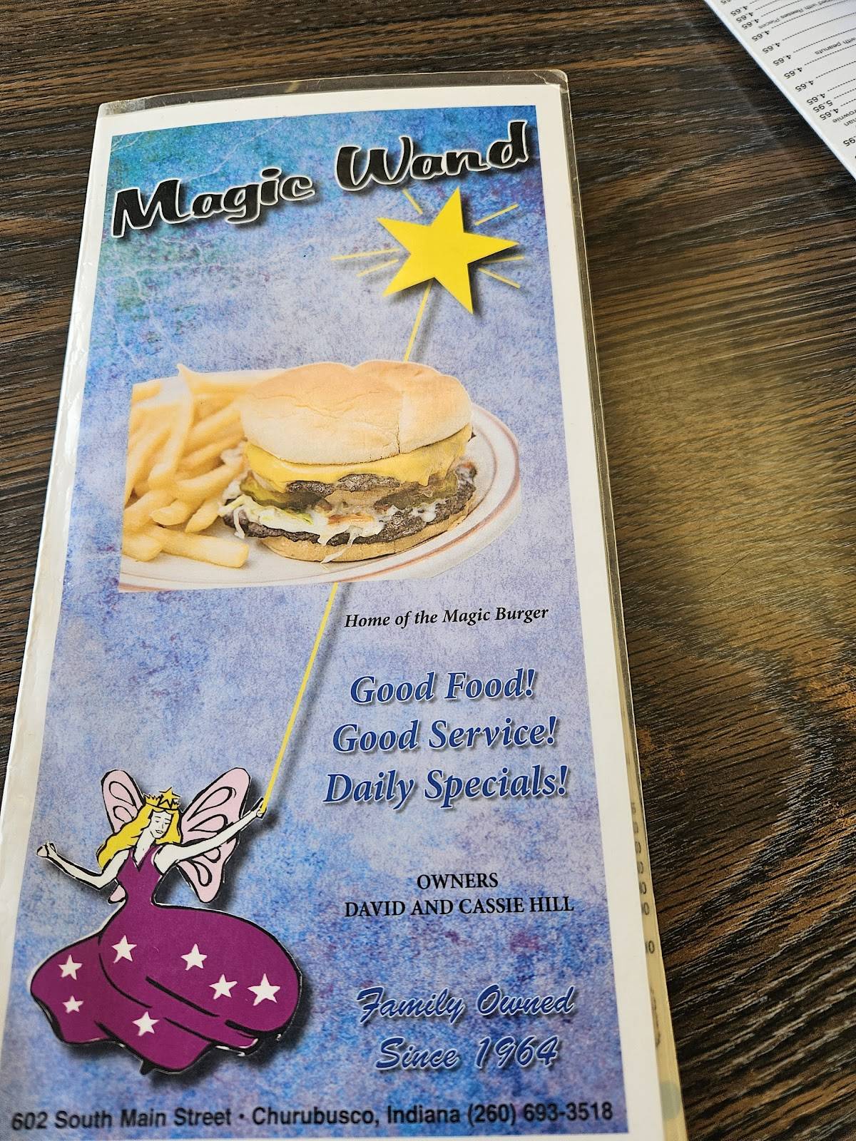 Menu at Magic Wand Restaurant, Churubusco