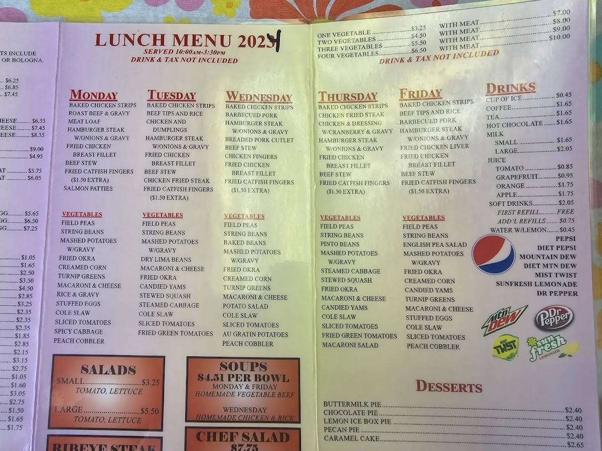 Menu at City Cafe, Northport