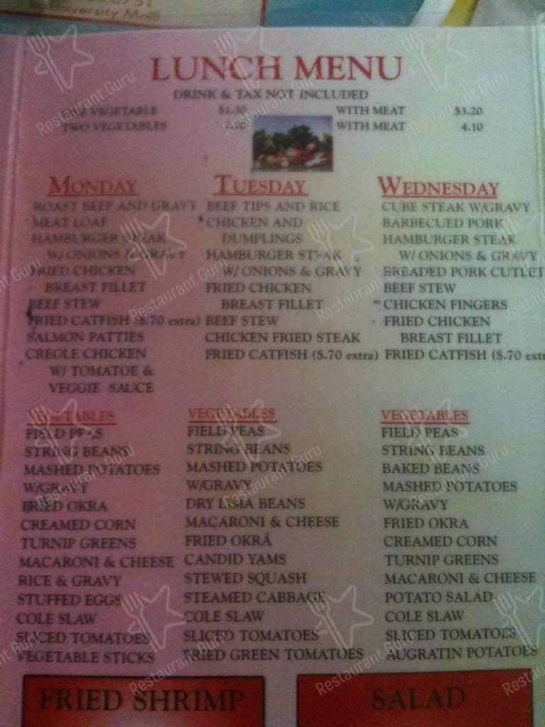 Menu at City Cafe, Northport