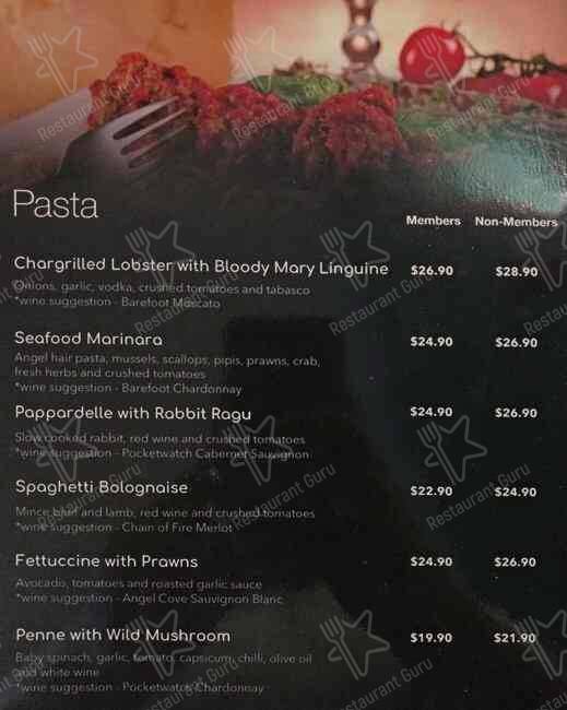 Menu at Clayton RSL restaurant, Clayton