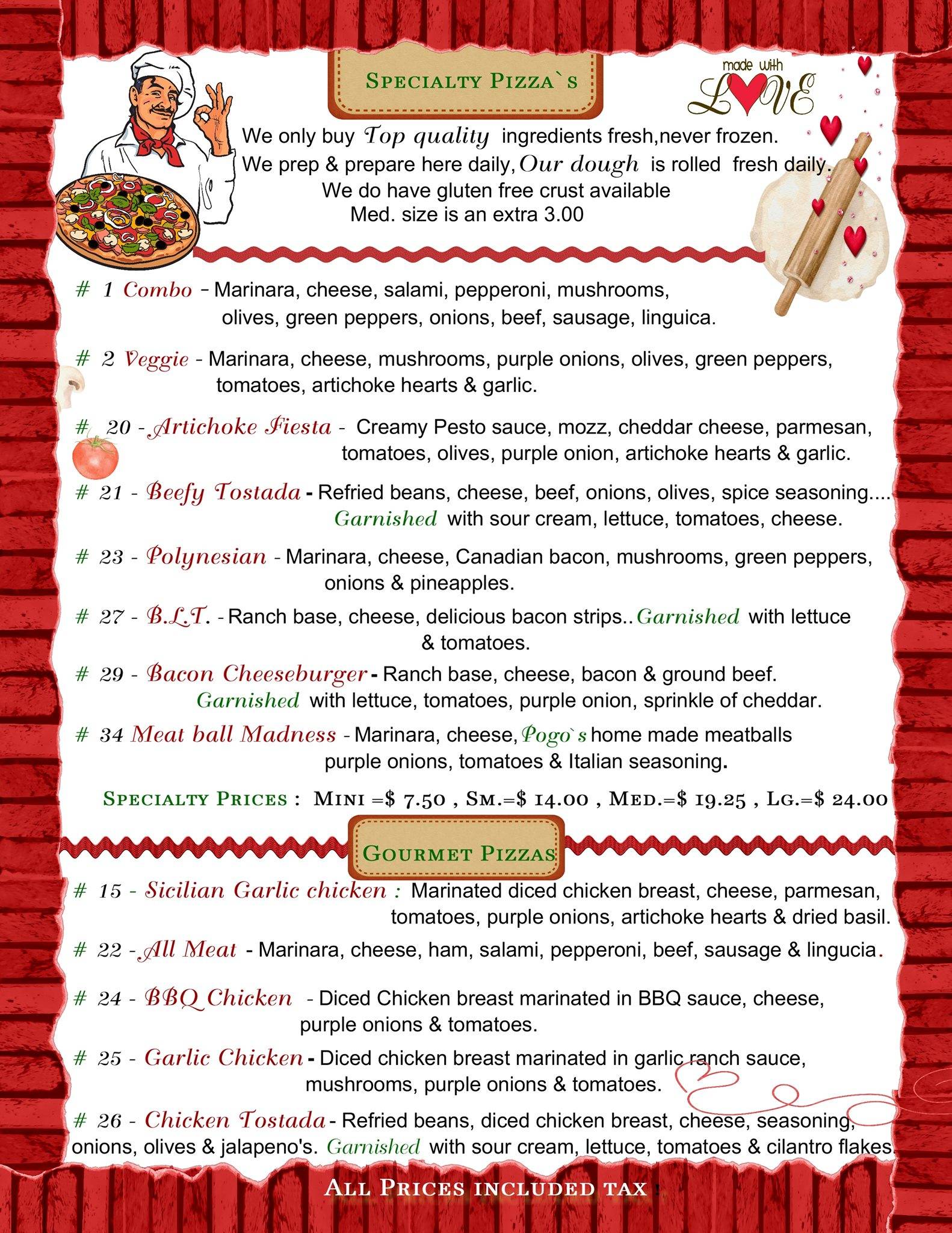 Menu at Pogo's Pizza pizzeria, Clear Lake Riviera, CA-281