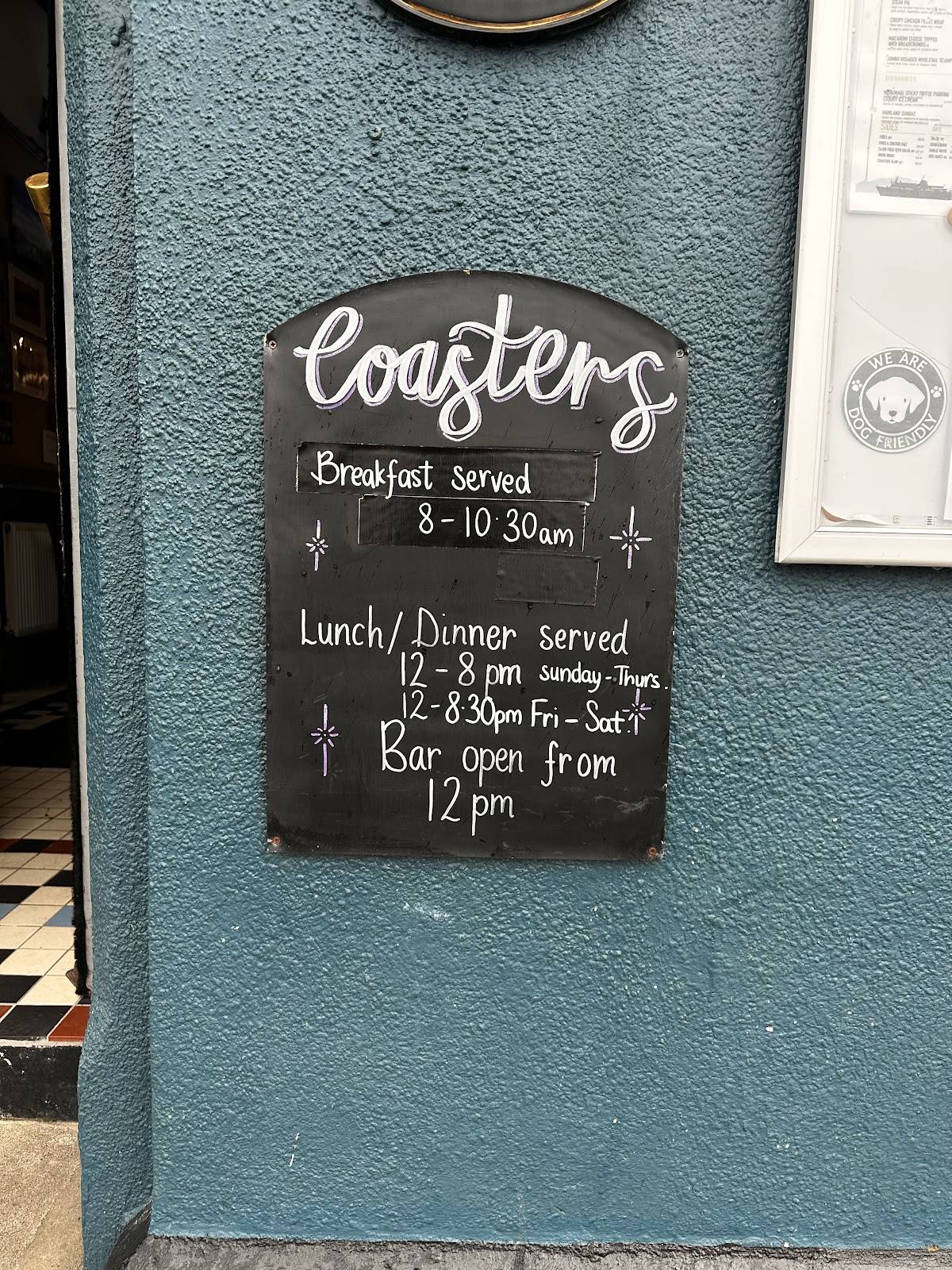 Menu at Coasters pub & bar, Oban