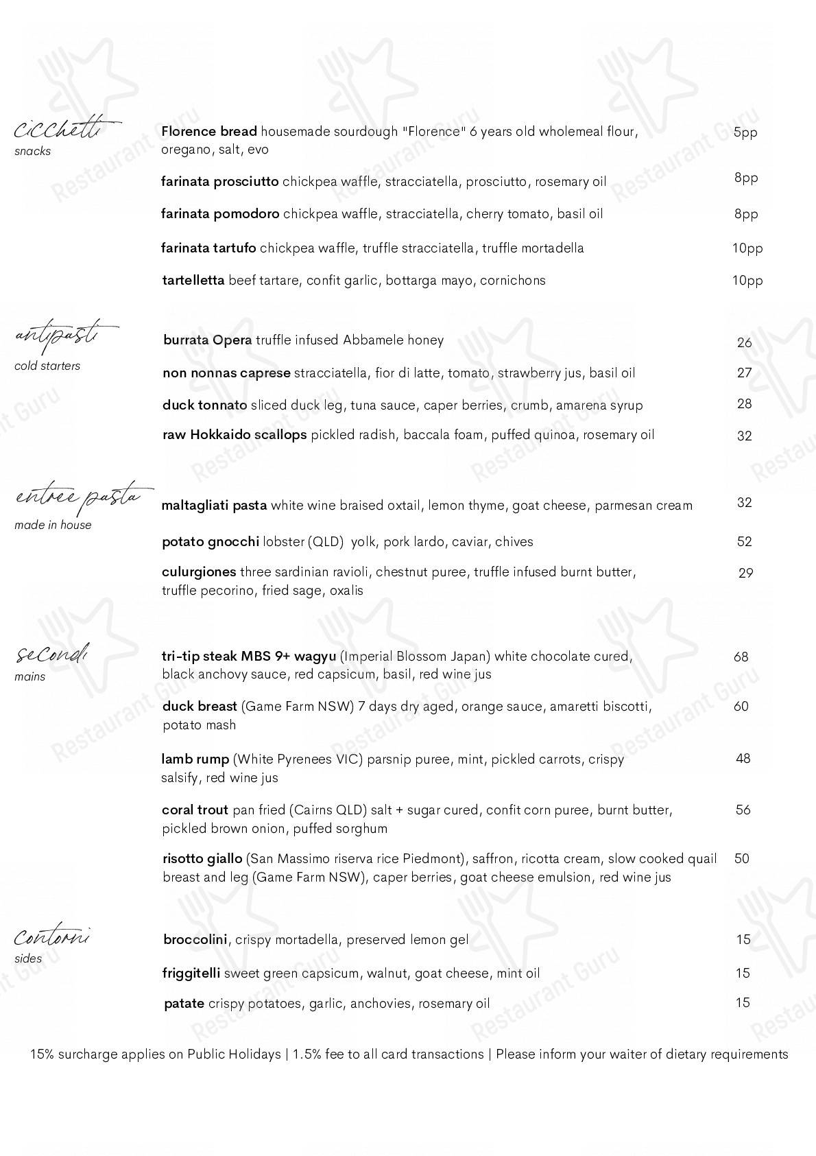 Menu at Cobar Memorial Service Club, Cobar