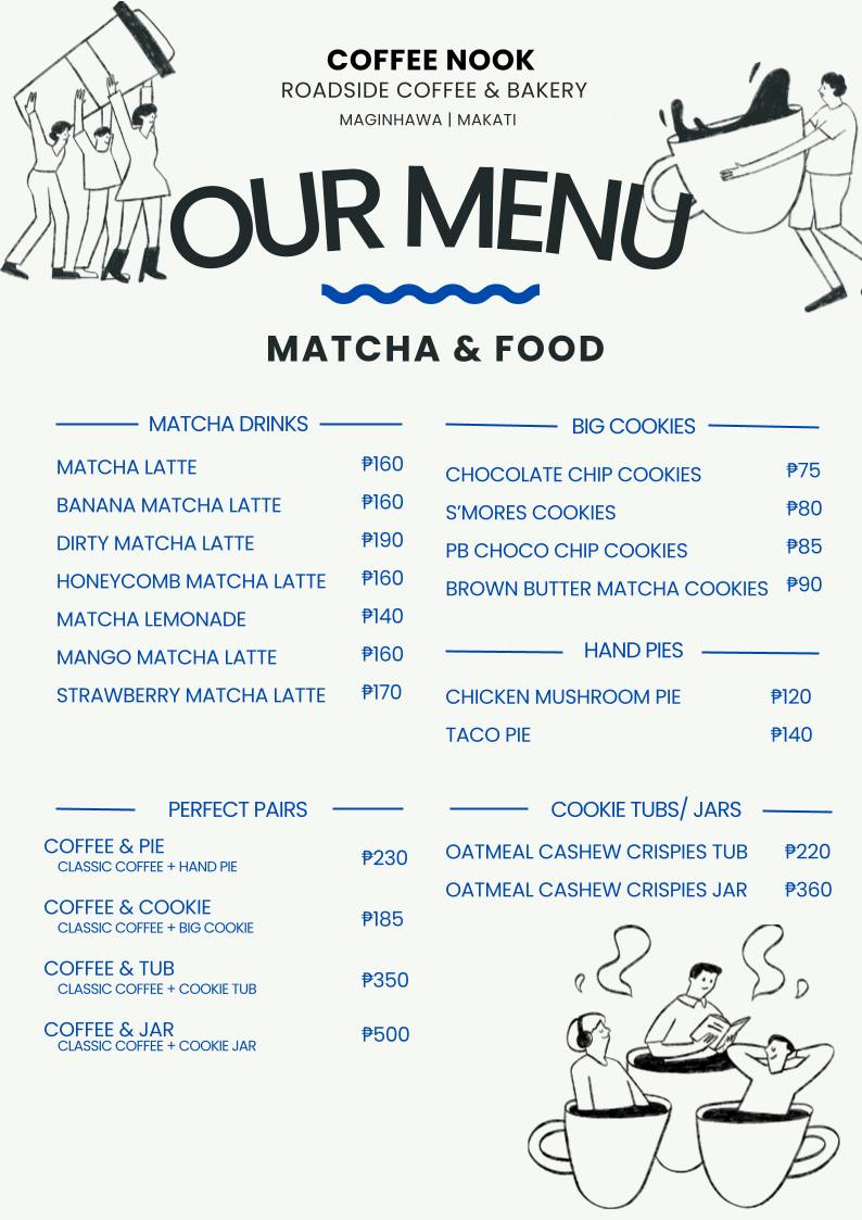 Menu at Coffee Nook Maginhawa cafe, Quezon City