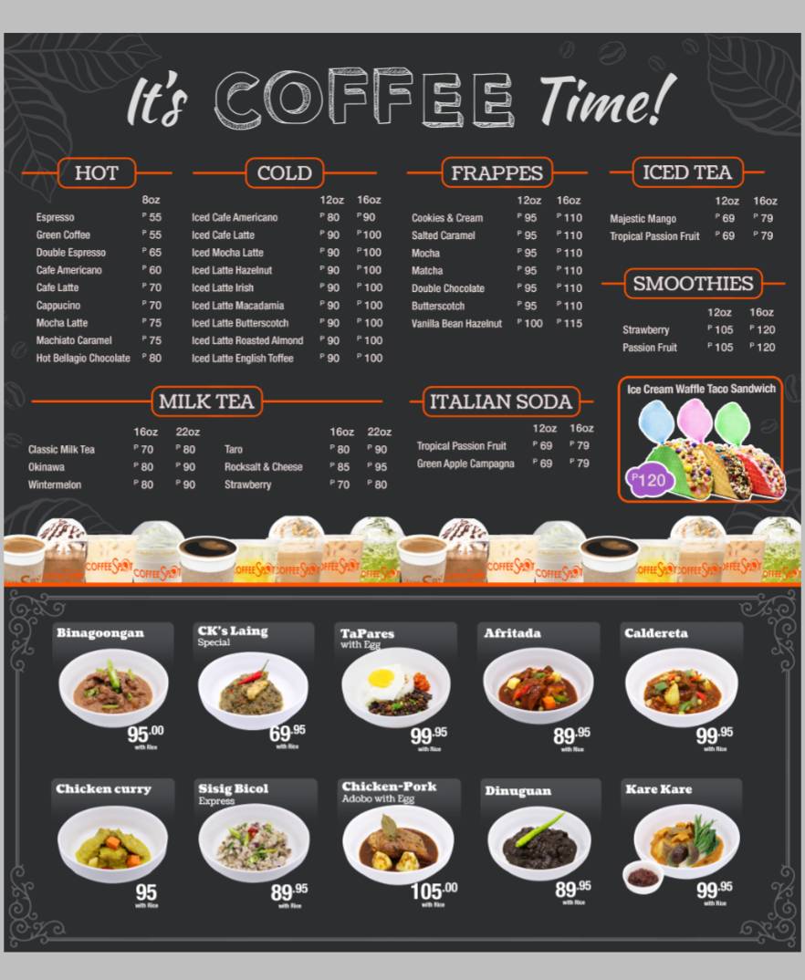 Menu at Coffee Spot - Ortigas cafe, Pasig