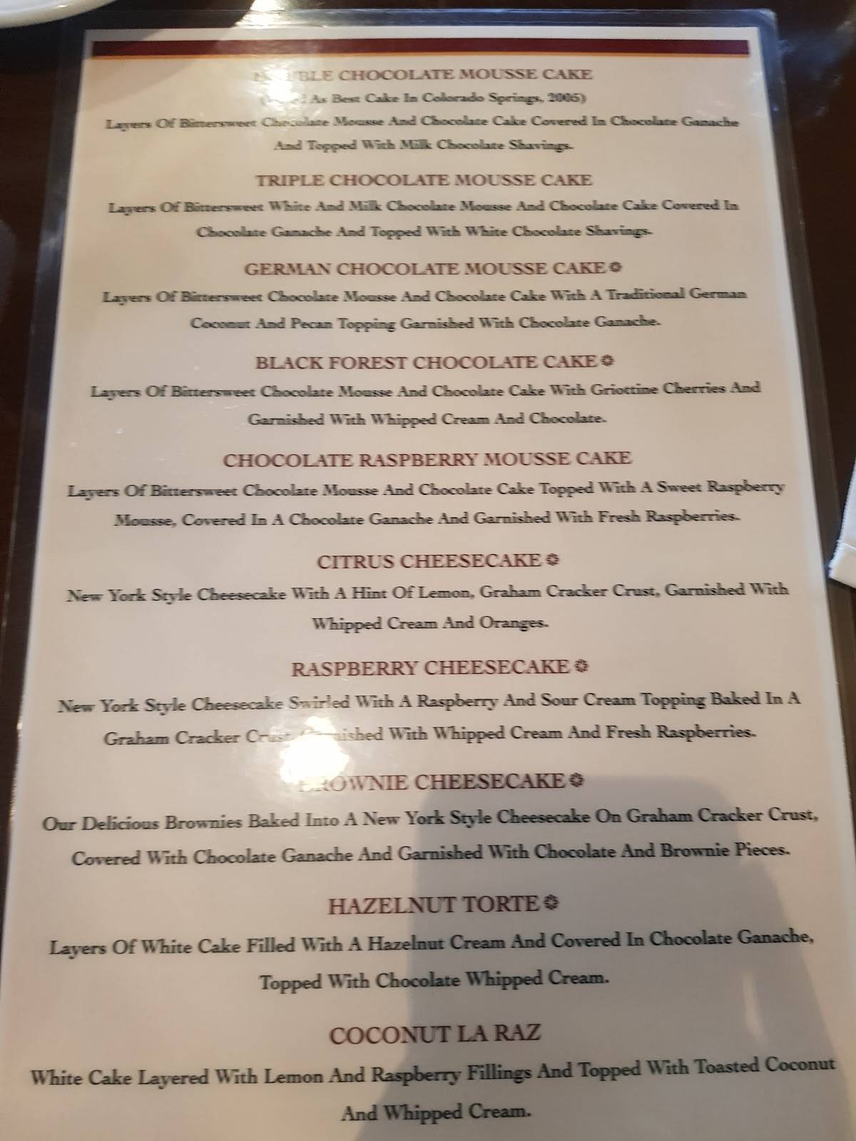Menu at Marigold Cafe & Bakery, Colorado Springs