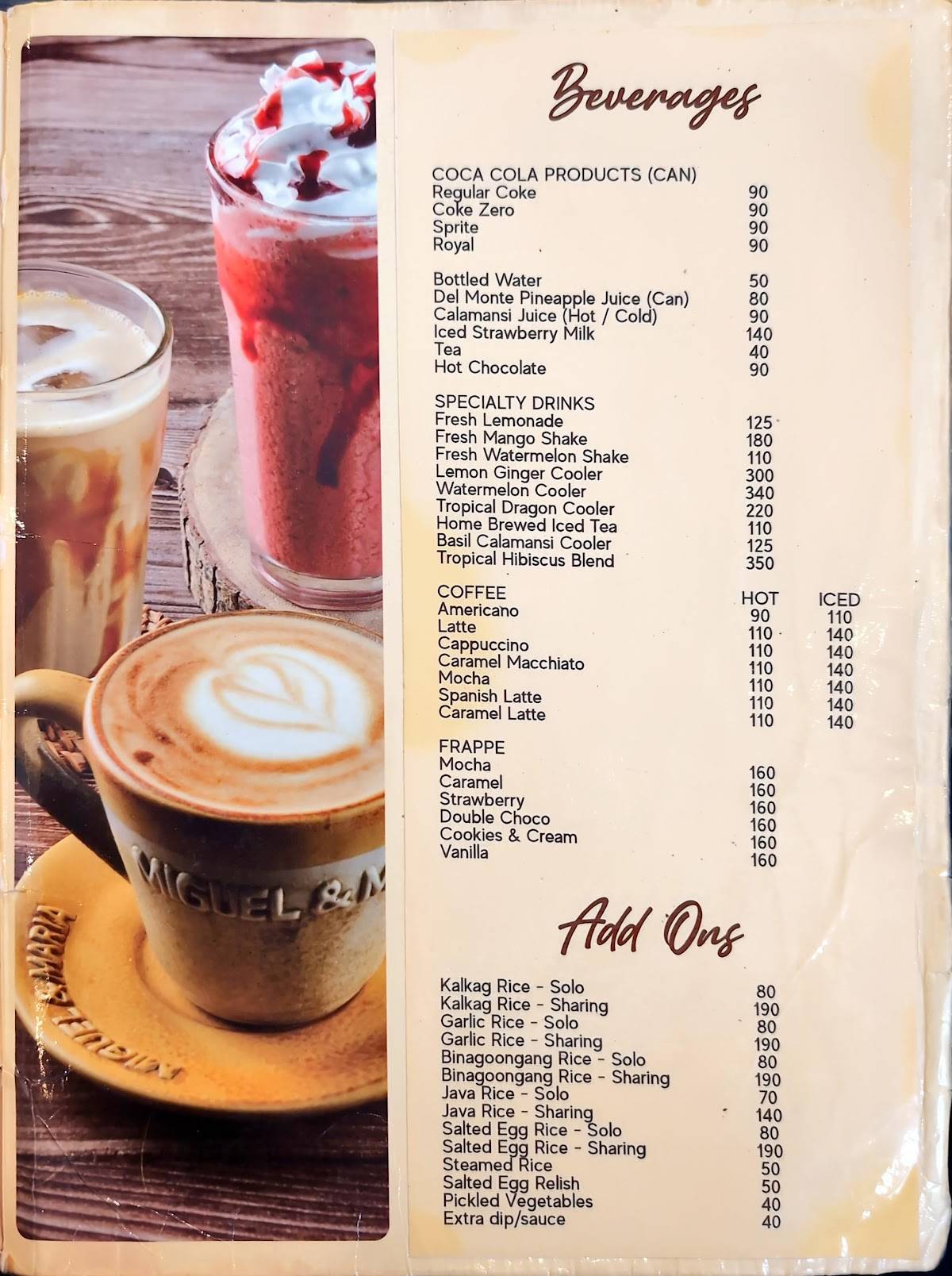 Menu at Comedor by Miguel and Maria restaurant, Marikina, 2f Mayor Gil ...