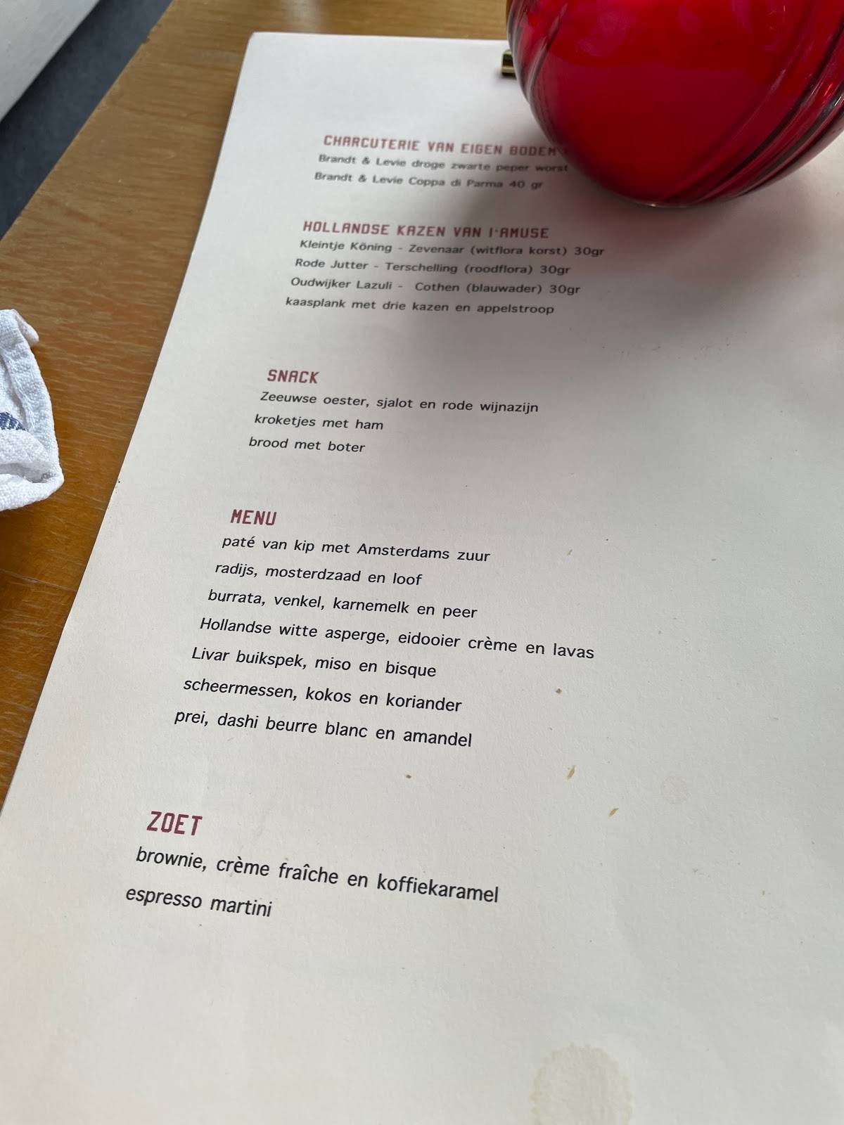 Menu at Compartir, wijnbar & restaurant, Amsterdam