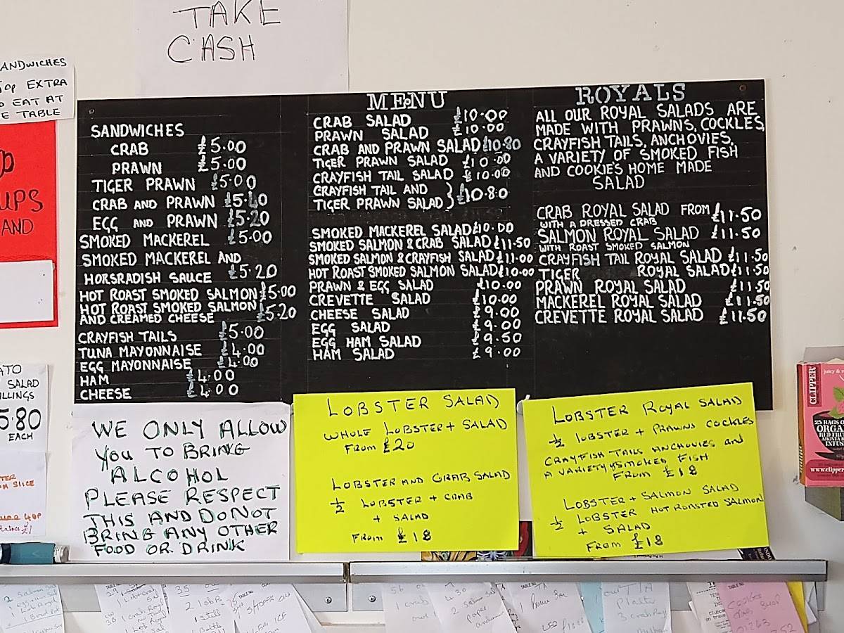 Menu at Cookies Crab Shop restaurant, Holt
