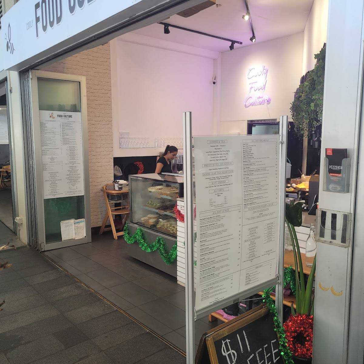 Menu at Cooly food culture cafe, Coolangatta