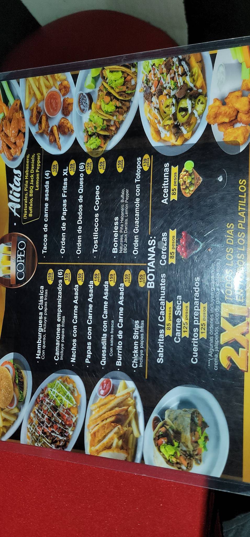 Menu at Copeo pub & bar, Mexicali