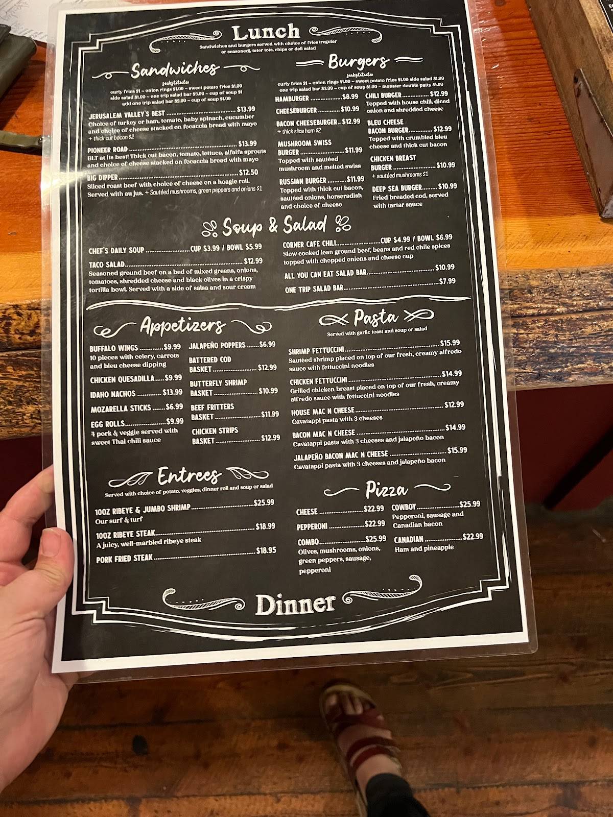 Menu at Country Barn Corner Cafe, Horseshoe Bend, 446 ID-55