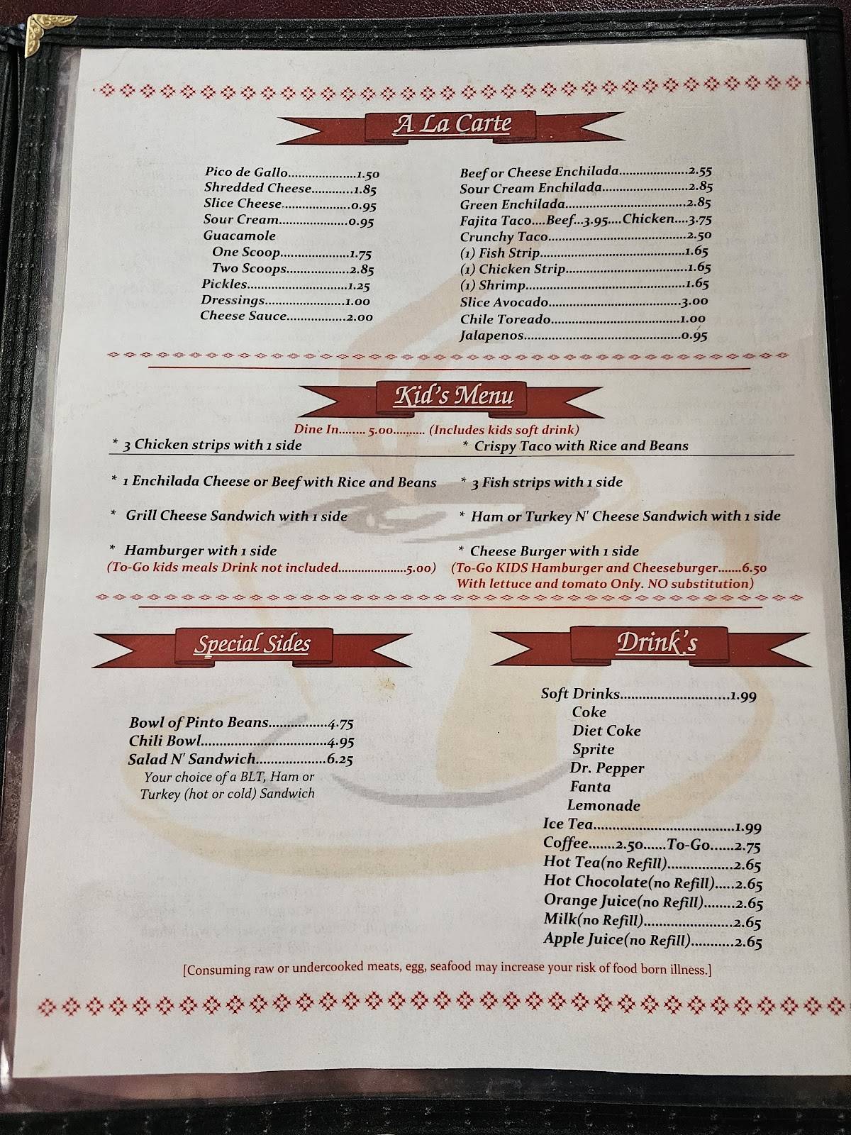Menu at Country Cafe, Irving, 110 W Airport Fwy Suite 777