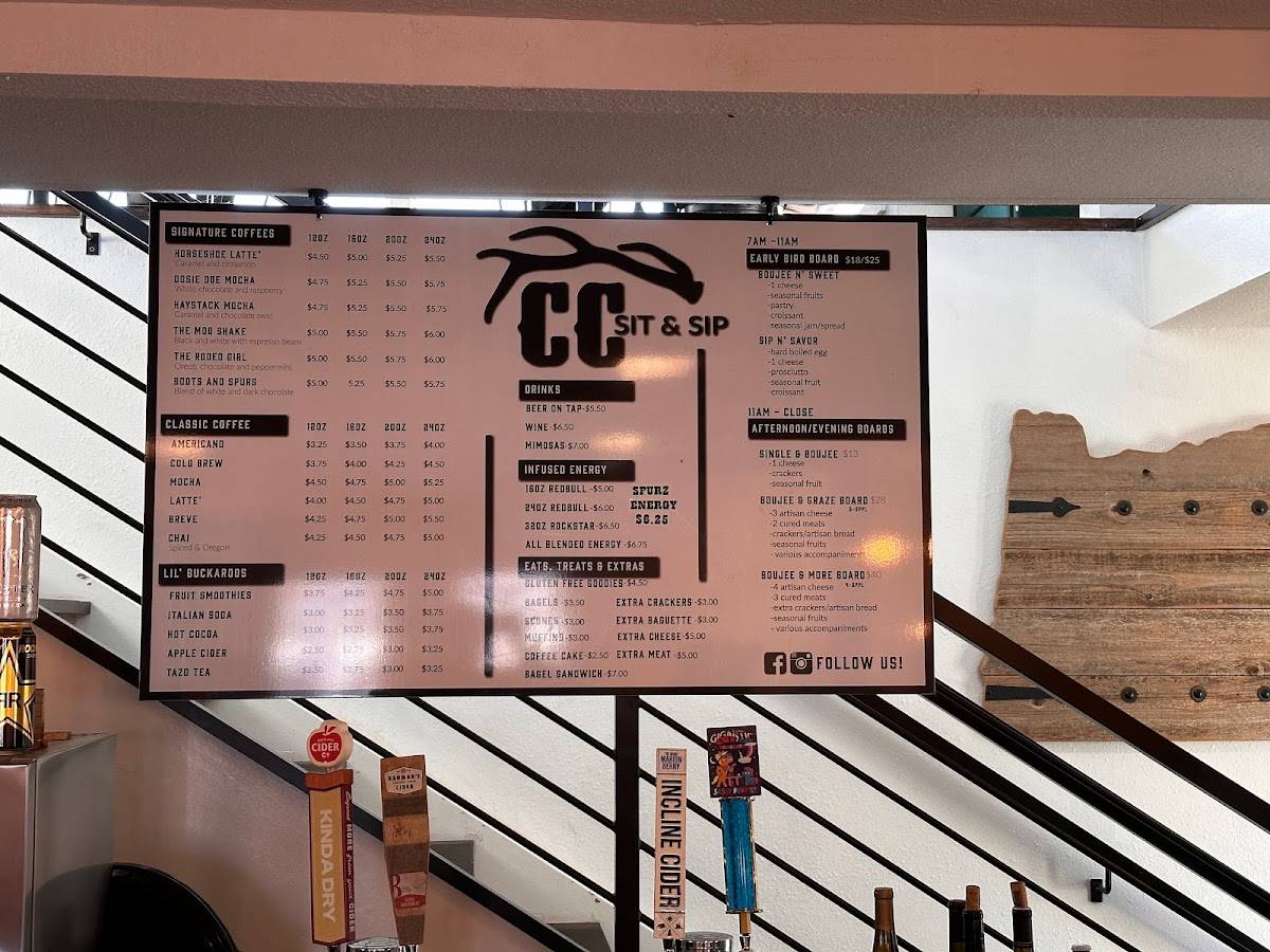 Menu at Country Coffee Sit & Sip, Boring