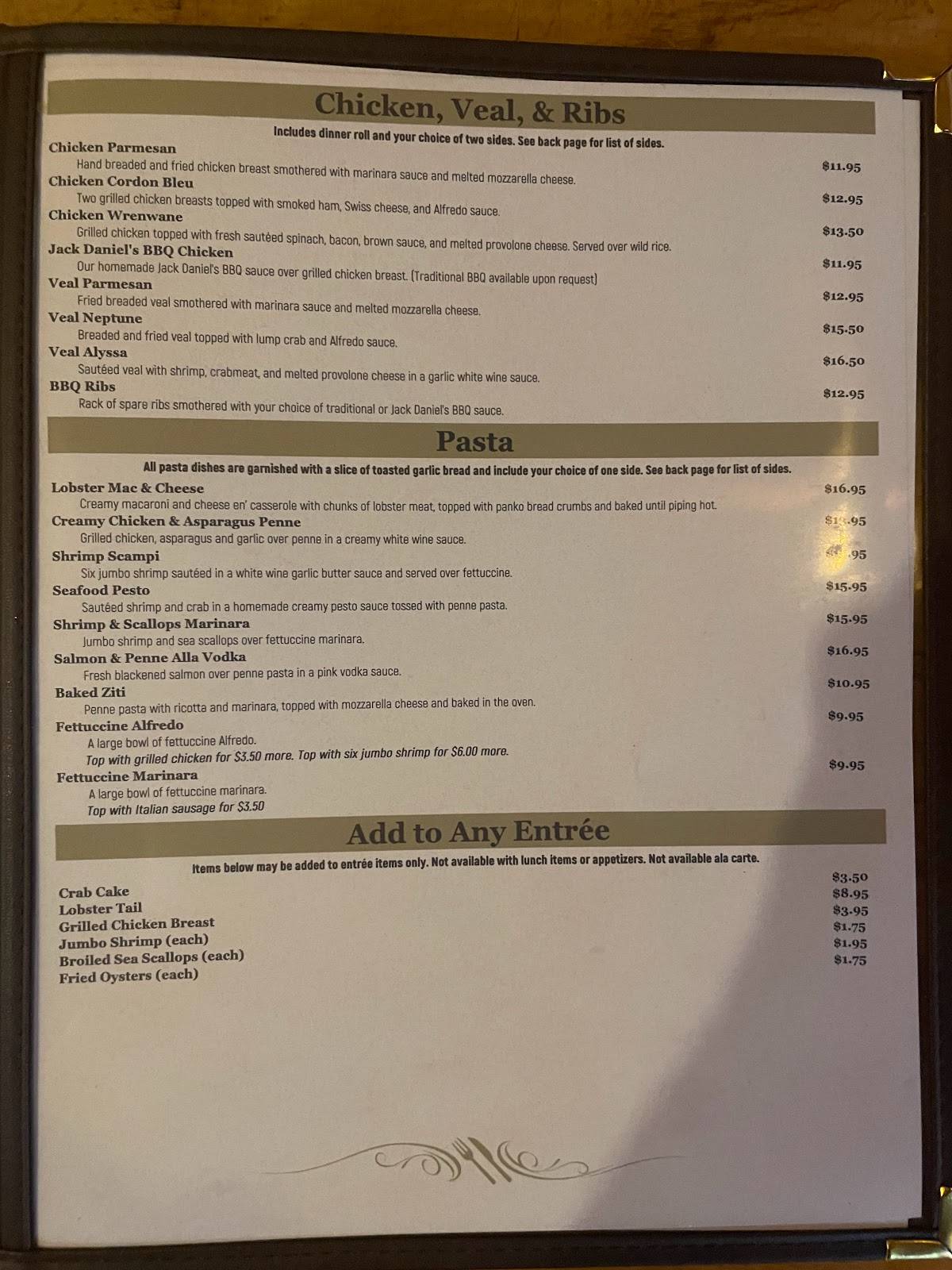 Menu at Country Place restaurant, Perkasie, PA-313