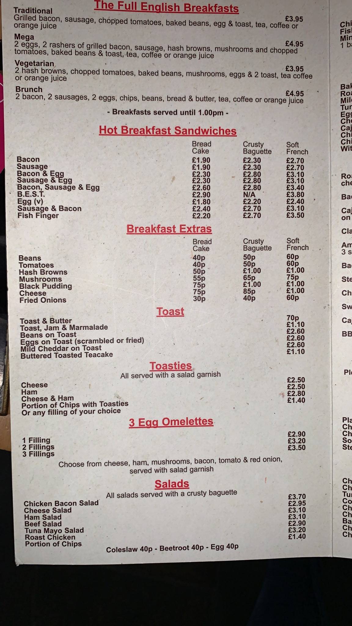 Menu at Courtyard Cafe & Bar, Sheffield