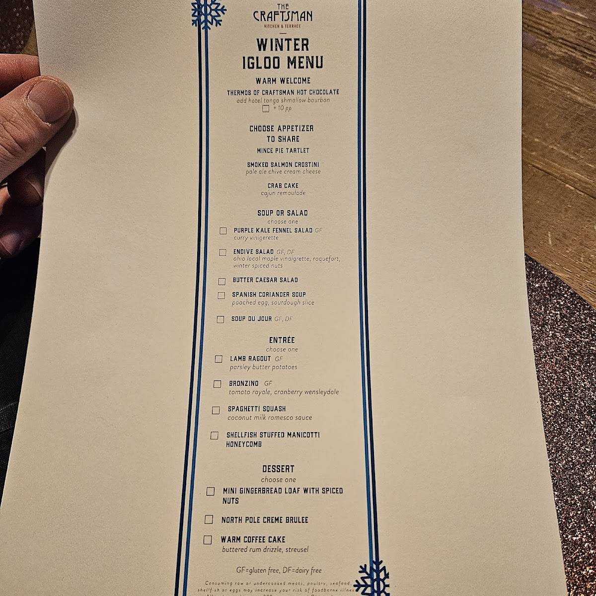 Menu at Craftsman Kitchen & Terrace restaurant, Newark