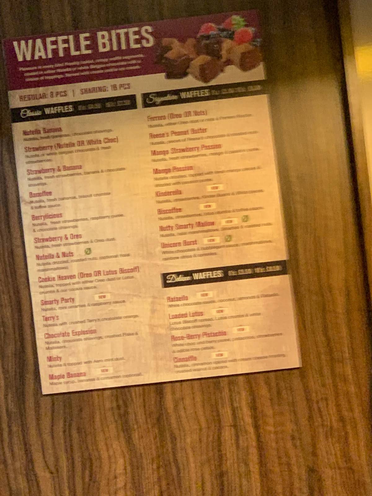 Menu at Cravings Dessert Bar, Leicester
