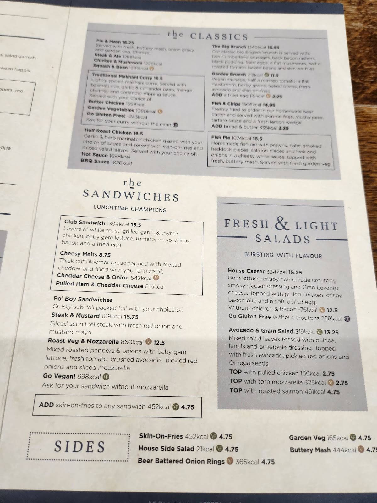 Menu at The Nicholas Culpeper pub & bar, Crawley, London Gatwick Airport