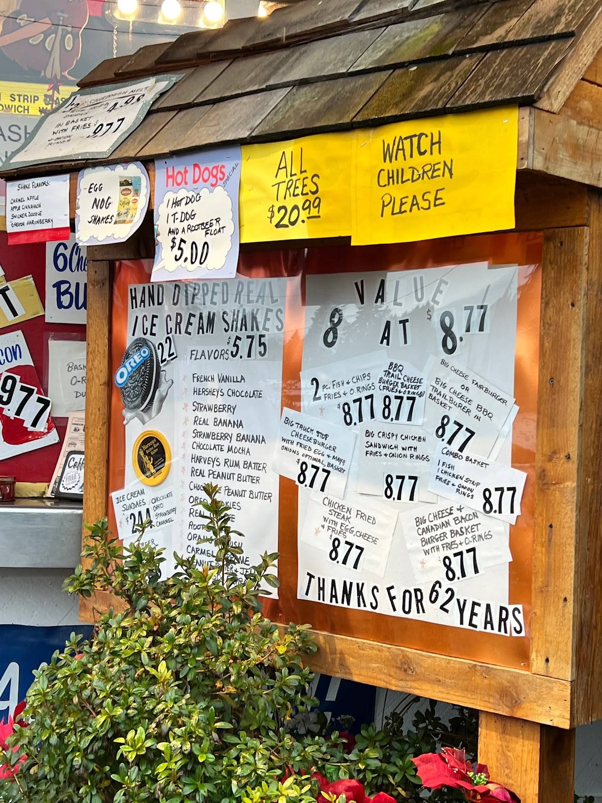 Menu at Crazy Eric's Drive-In fast food, Bremerton, 701 S National Ave