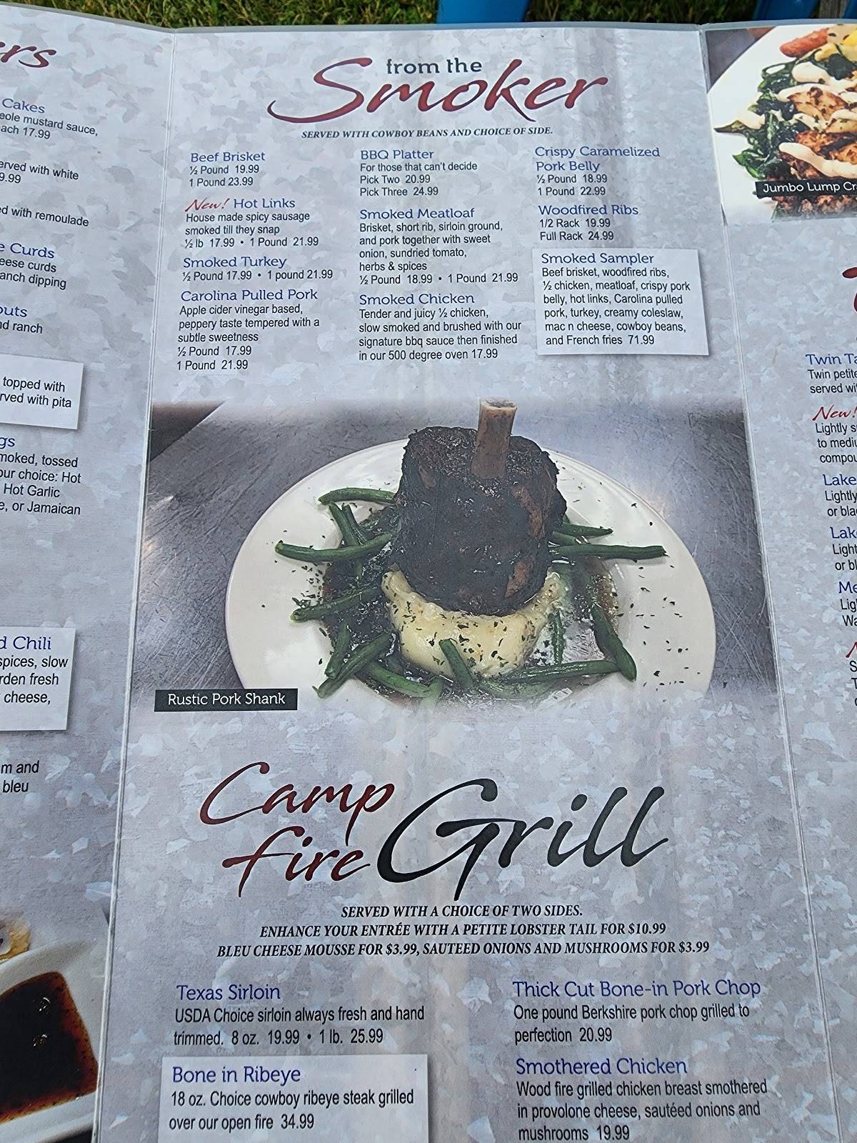 Menu at Crow's Nest restaurant, Lakeside Marblehead