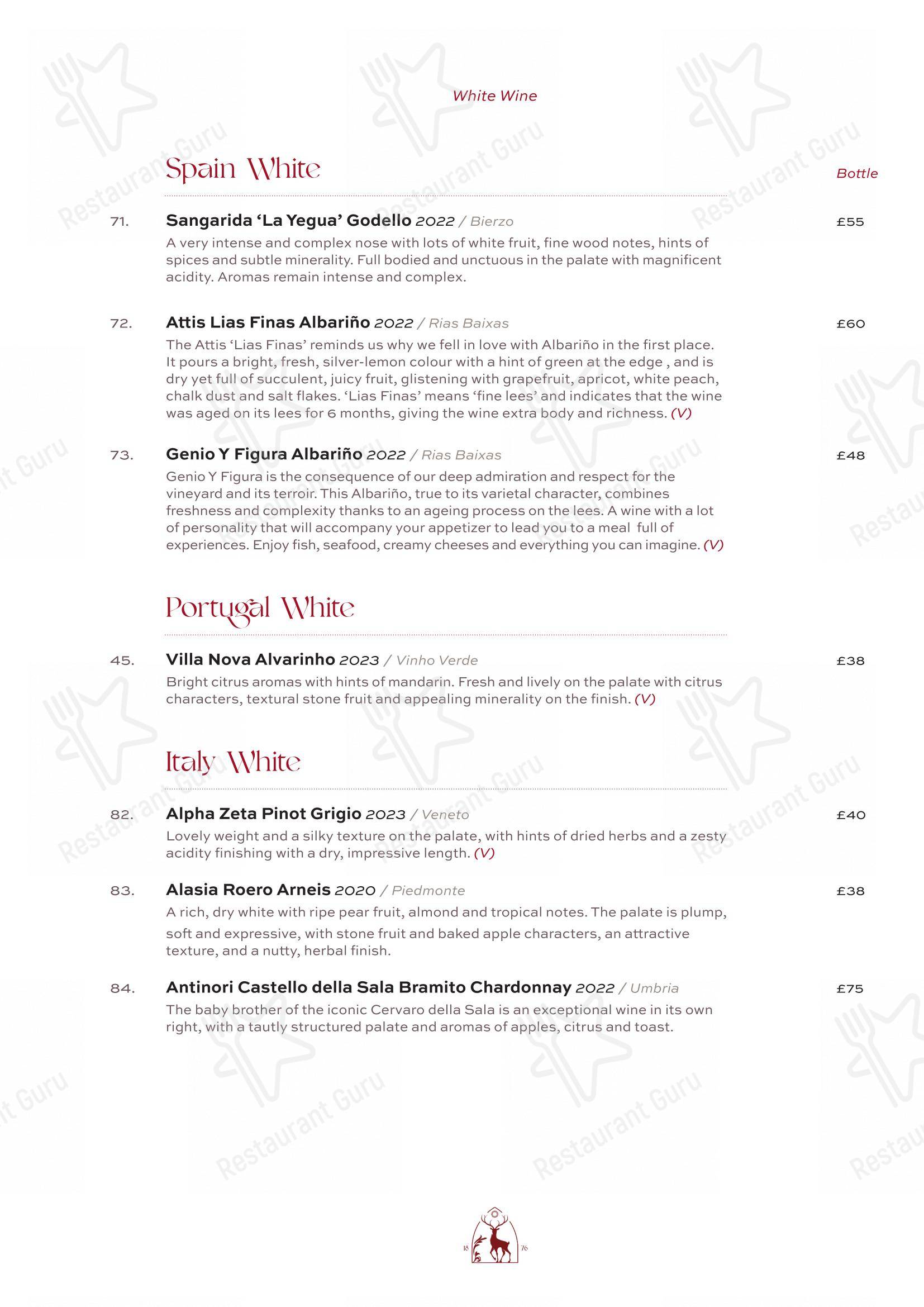 Menu at Cultra Inn pub & bar, Holywood, Culloden Estate and Spa