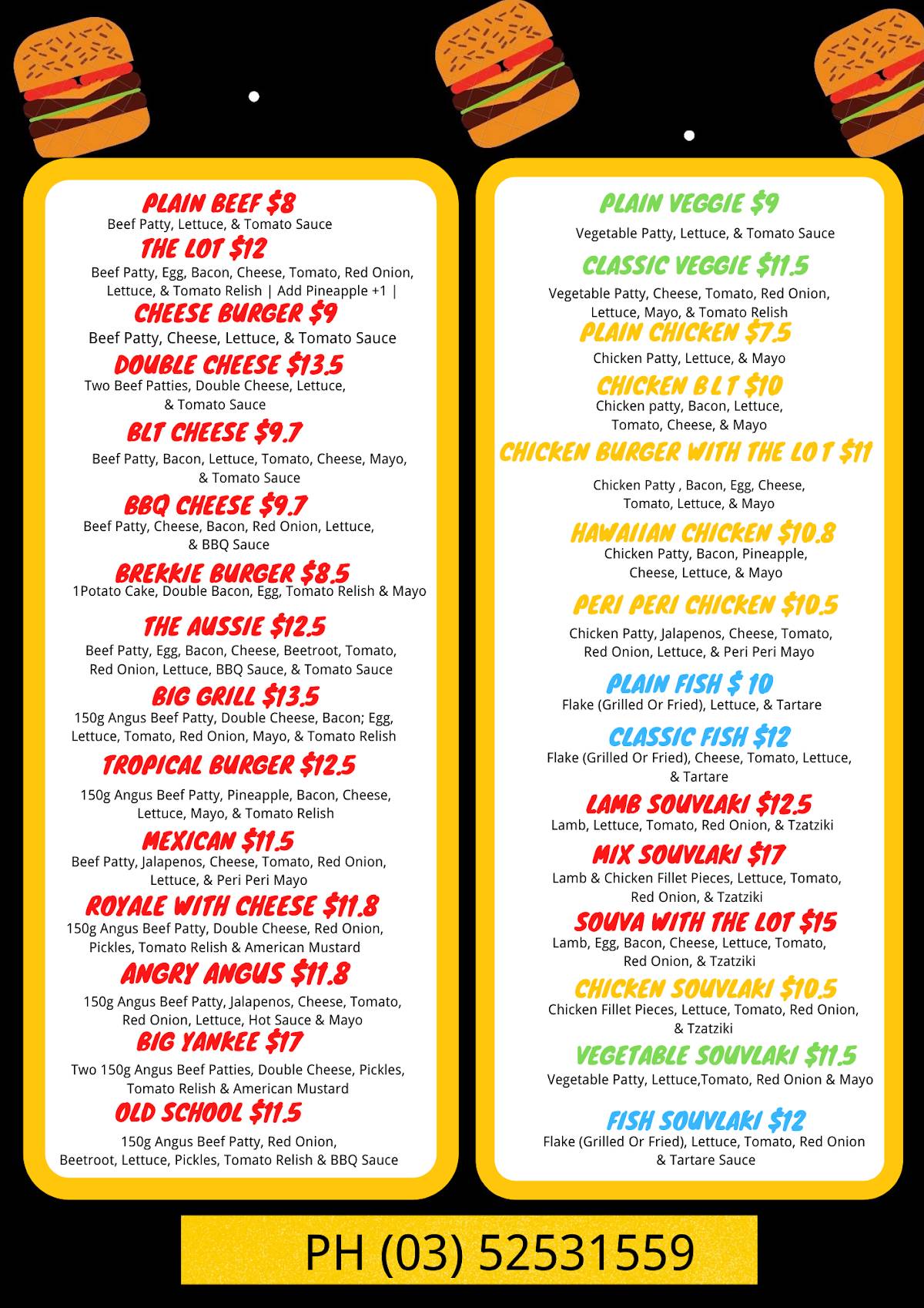 Menu at Curlewis Fish And Chips restaurant, Curlewis