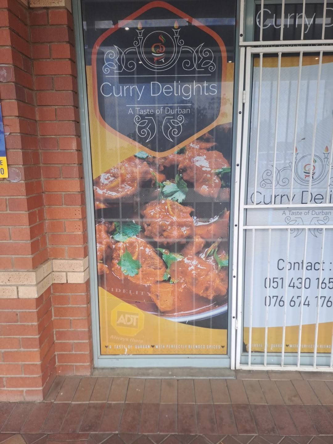 Menu at Curry Delights restaurant, Bloemfontein, Curie Avenue