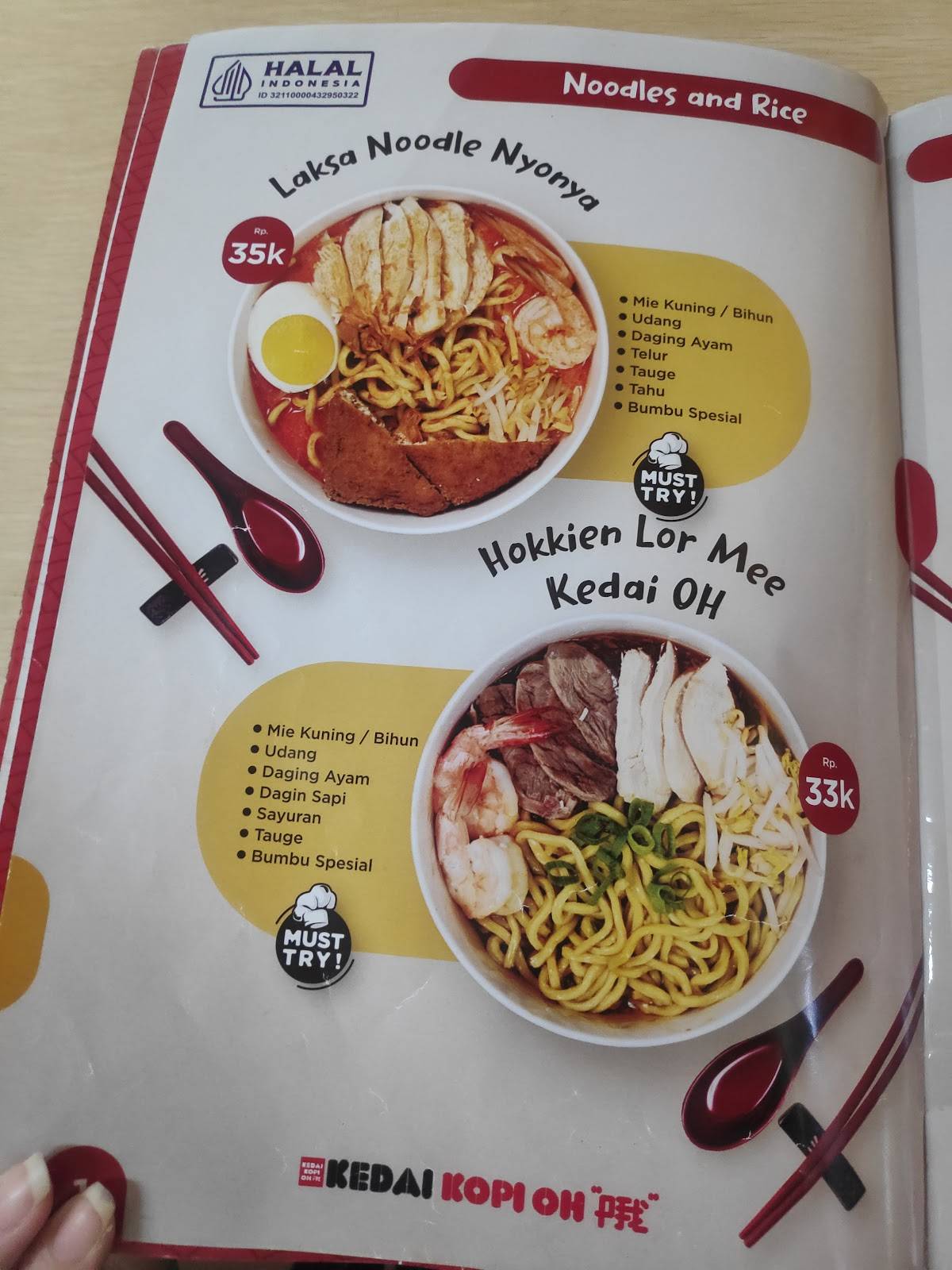 Carta del restaurante Kedai Kopi Oh Gading Serpong - Ruko Faraday ...