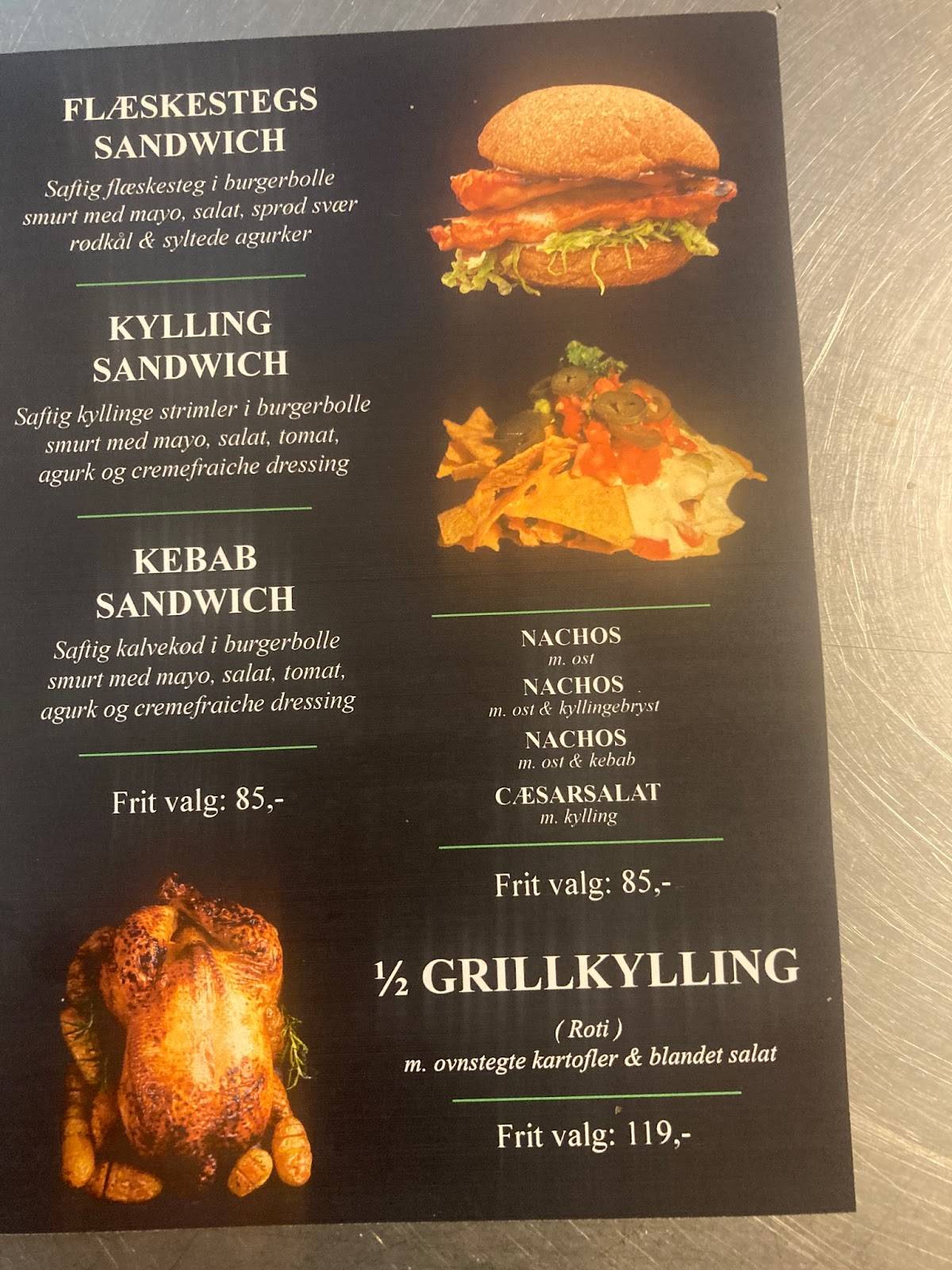 Menu at D Grillen restaurant, Ronne