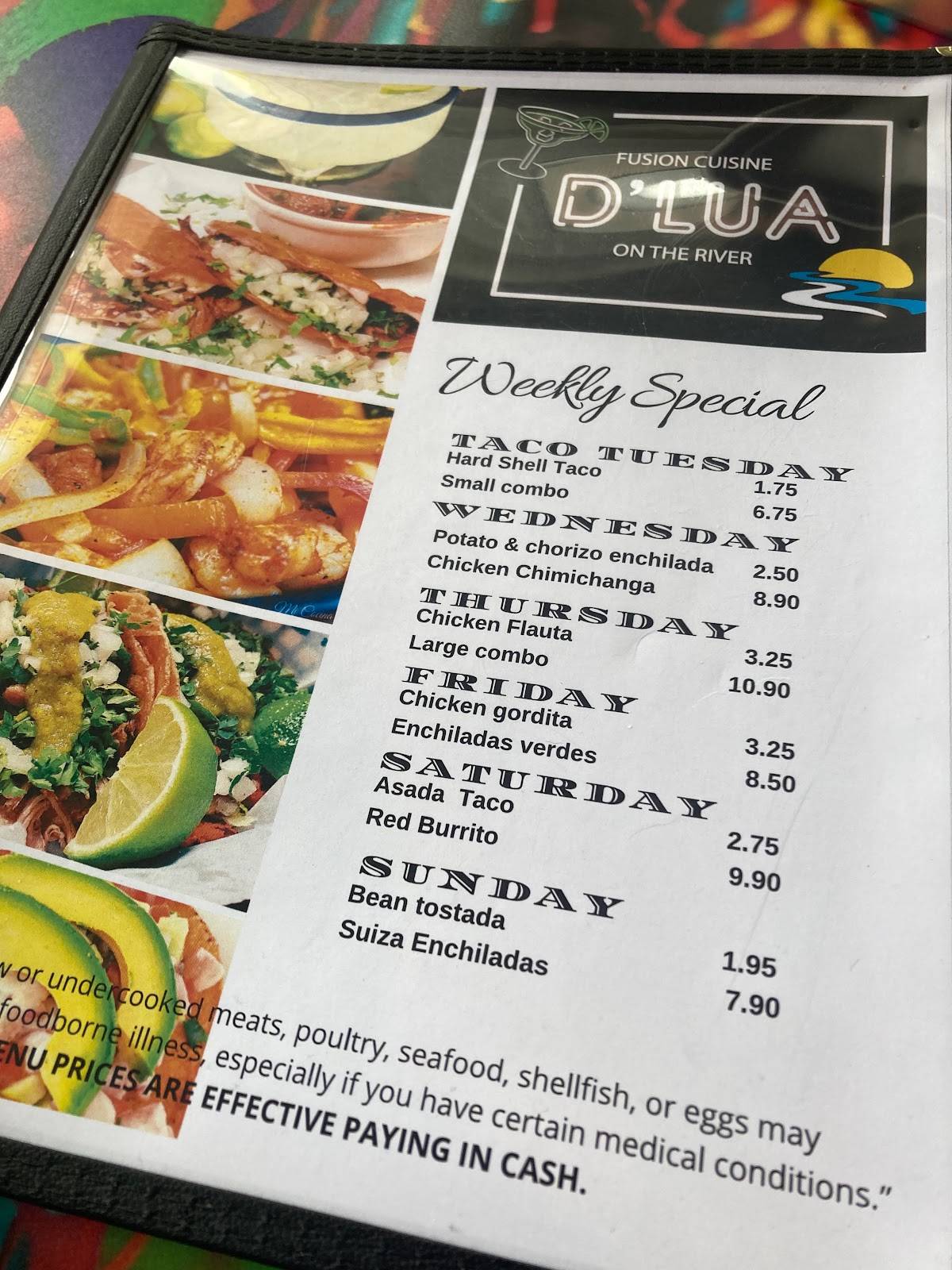 Menu at D' Lua on the River desserts, Davenport