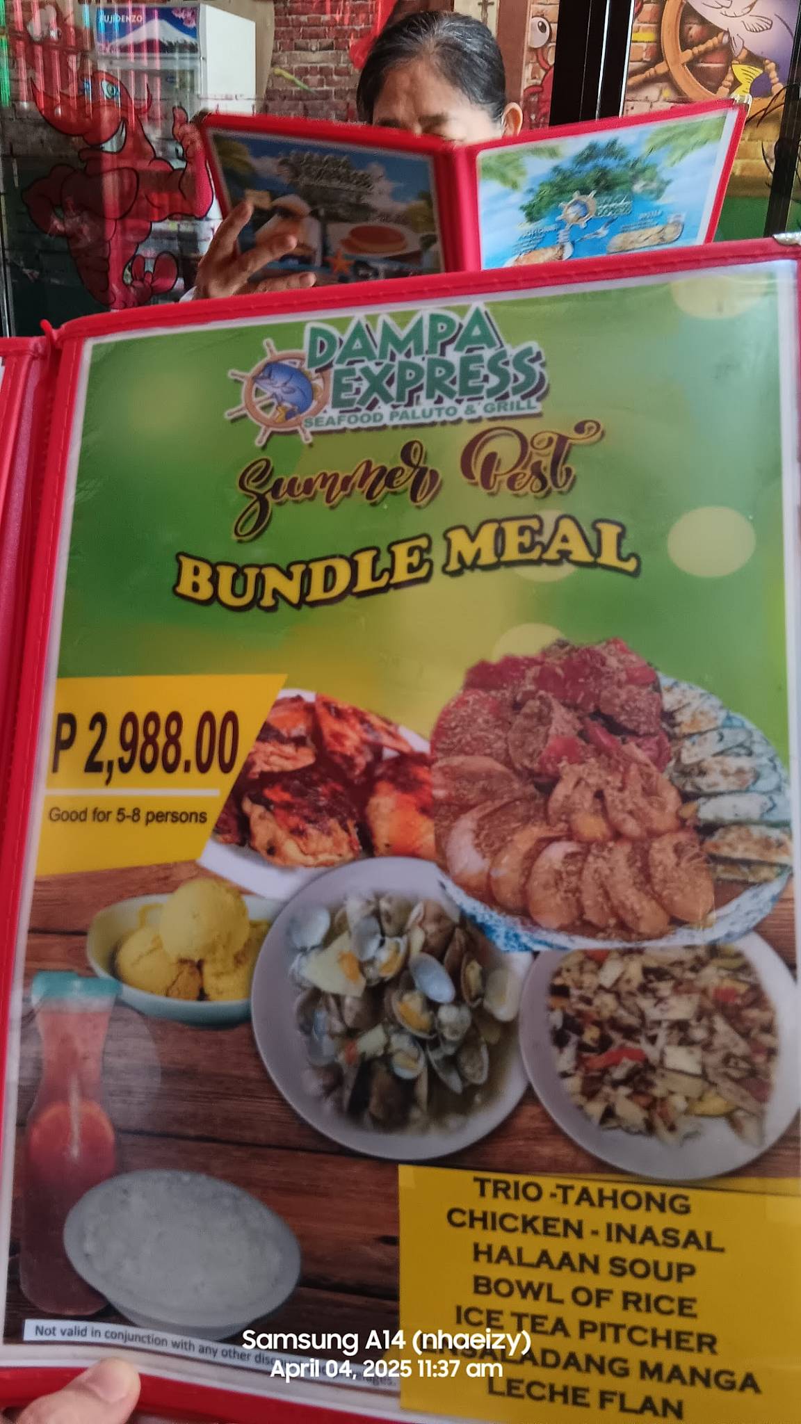 Menu at DAMPA EXPRESS SANTO TOMAS restaurant, Santo Tomas