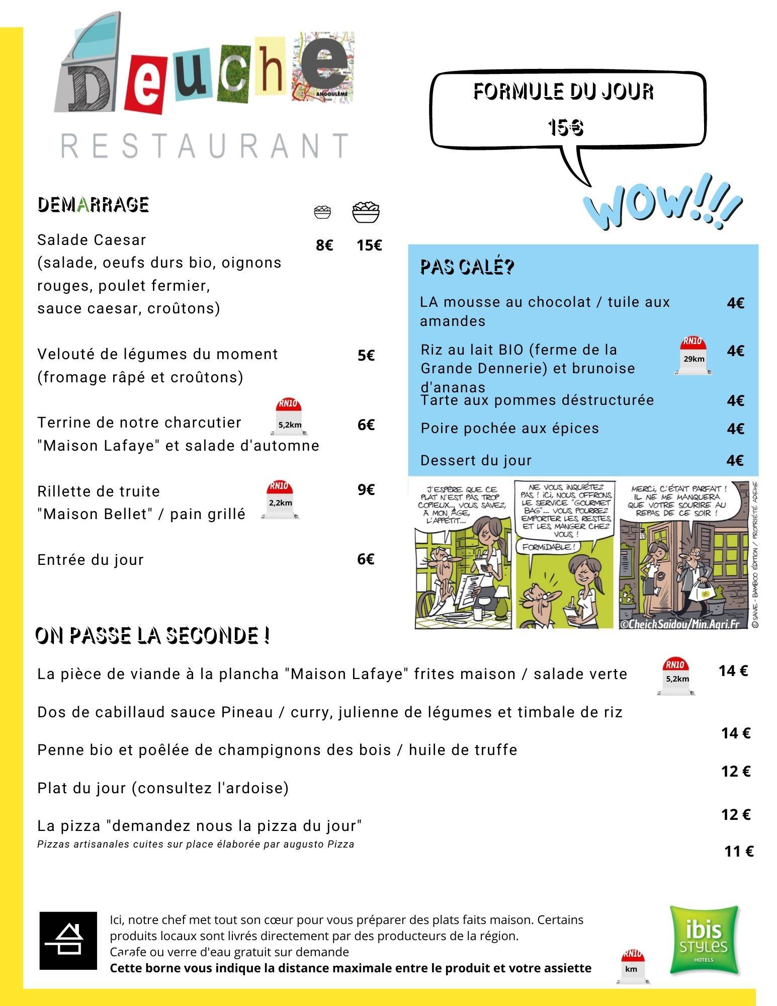 Menu at DEUCHE Restaurant - Ibis Styles Angoulême, Champniers