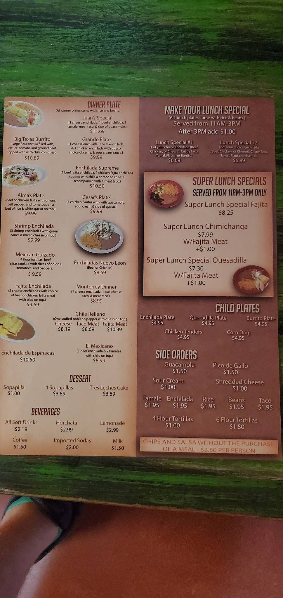Menu at DON FELIX'S MEXICAN RESTAURANT, Henderson