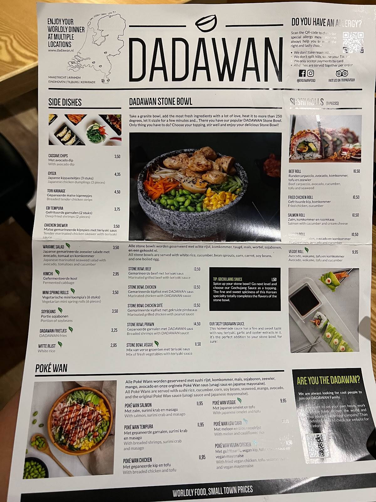 Speisekarte von Dadawan Maastricht, Maastricht